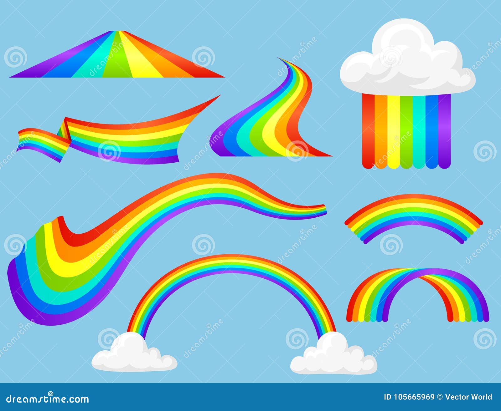Different Style Rainbow Color Strips after Rain Optical Sky Effect ...