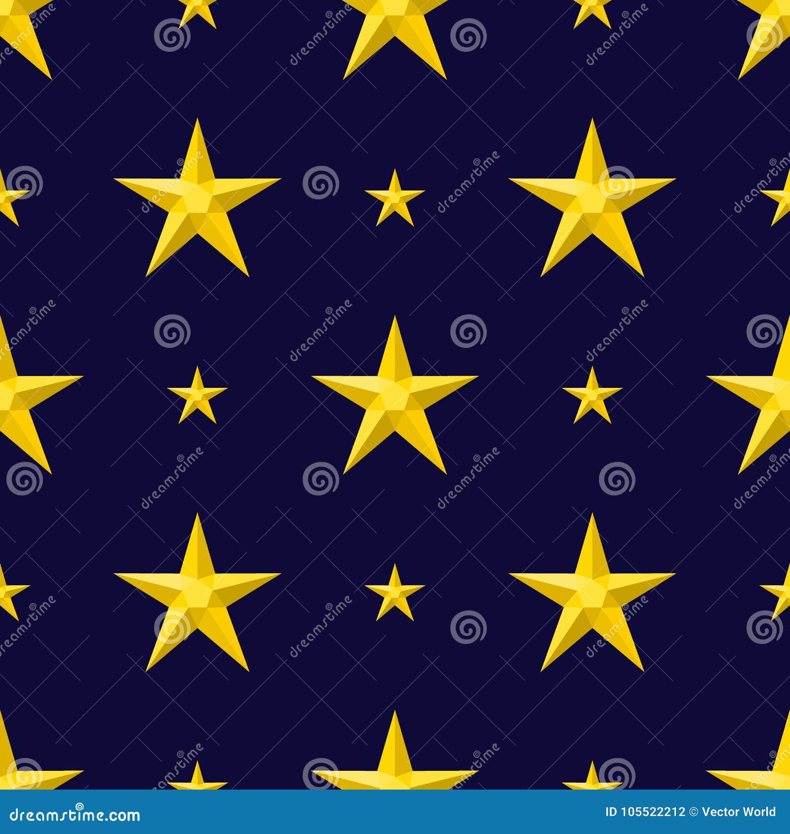 Different Style Shape Silhouette Shiny Star Seamless Pattern Vector ...