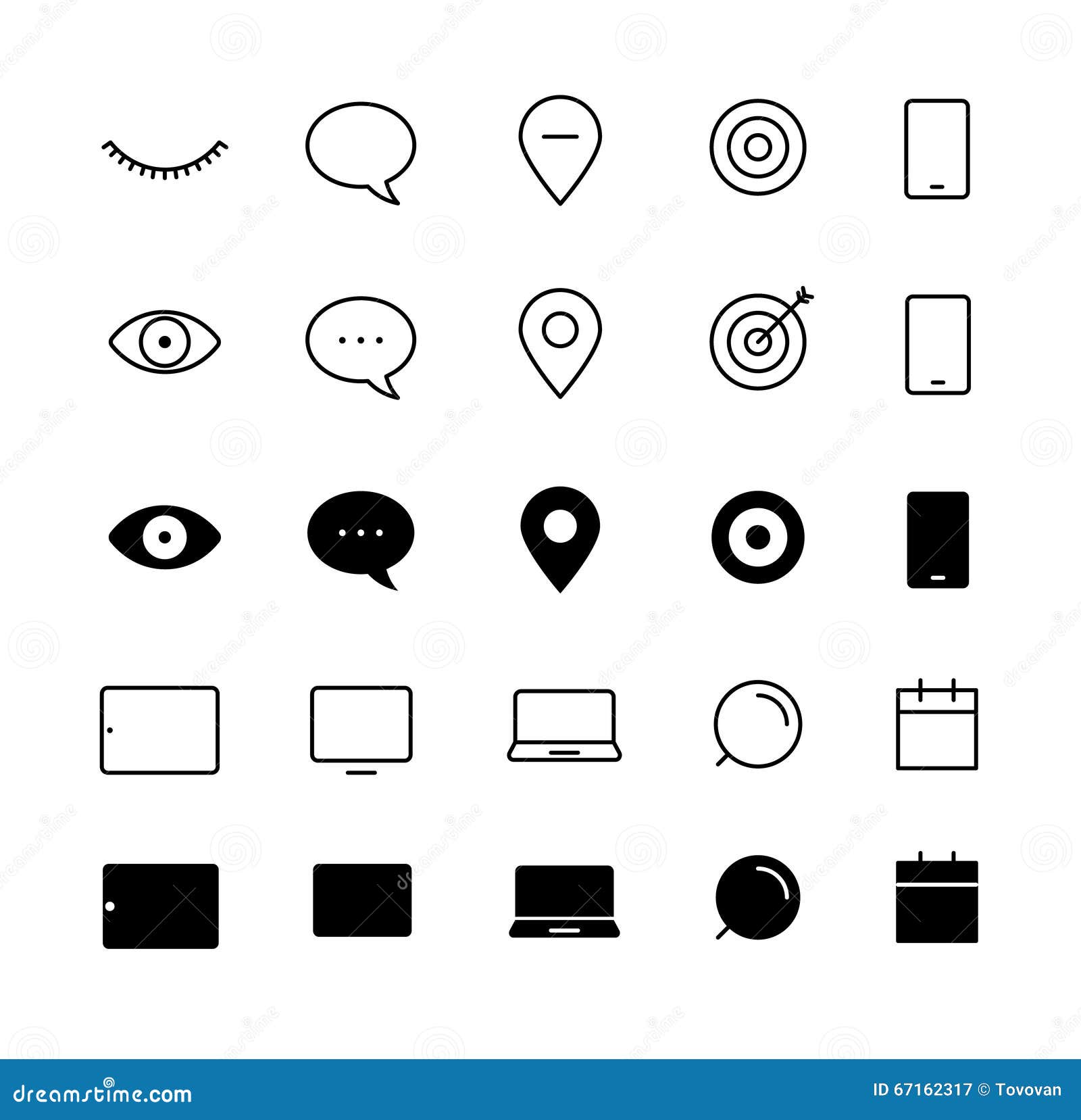 Different Style Trendy Interface Vector Icons Stock Vector ...