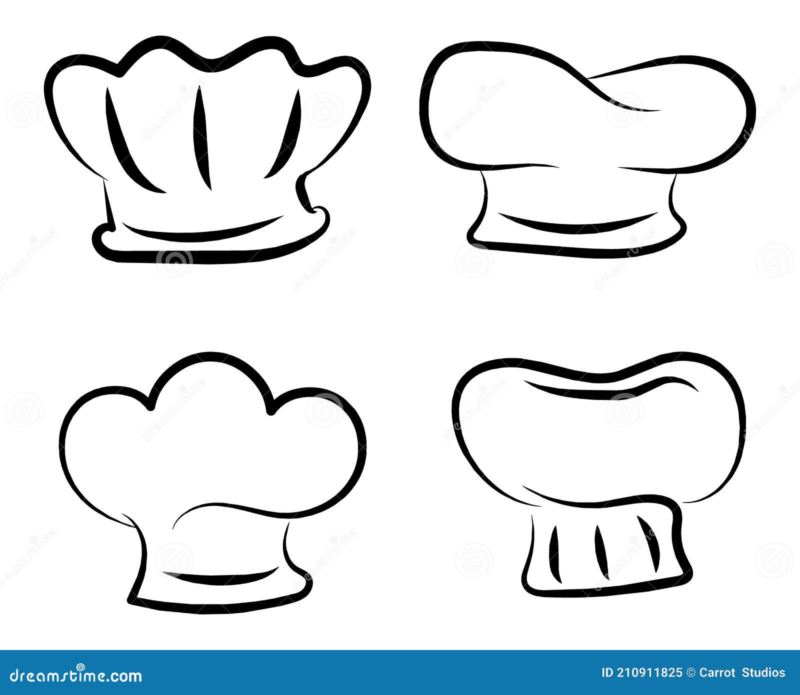 Chef Hat Line Art Vector Illustration Stock Illustration - Illustration ...