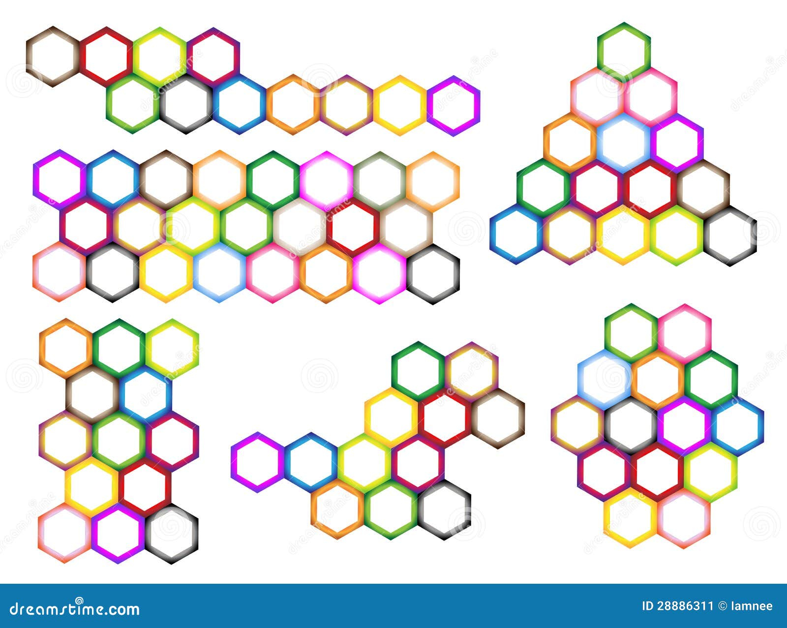 Different Styles And Colors Of Hexagon Label Stock Vector ...