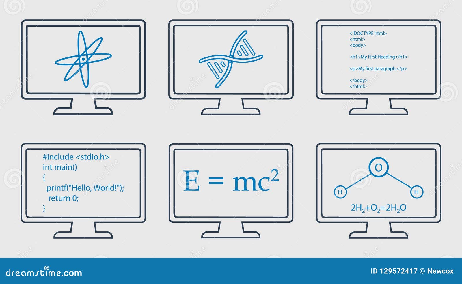 Different Subject Line Icon Set. Stock Vector - Illustration of college ...
