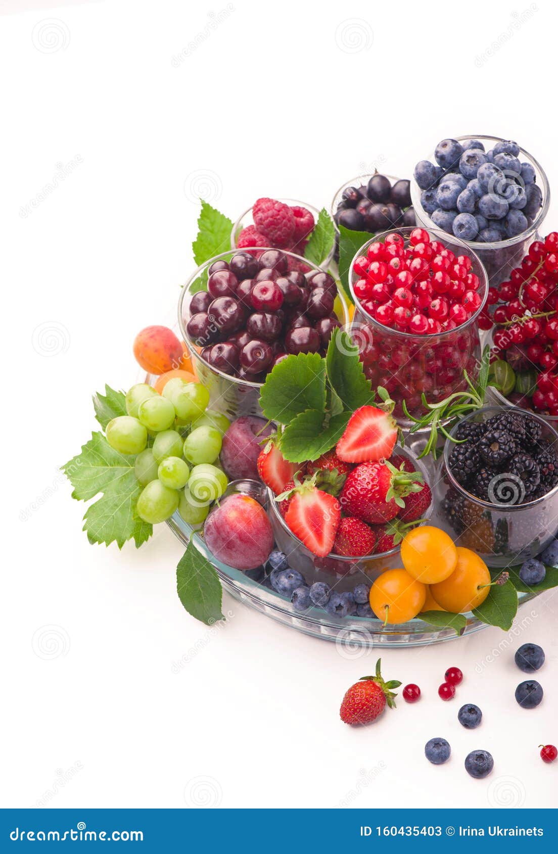 Summer Fresh Berries of Different Types on a White Background Stock ...
