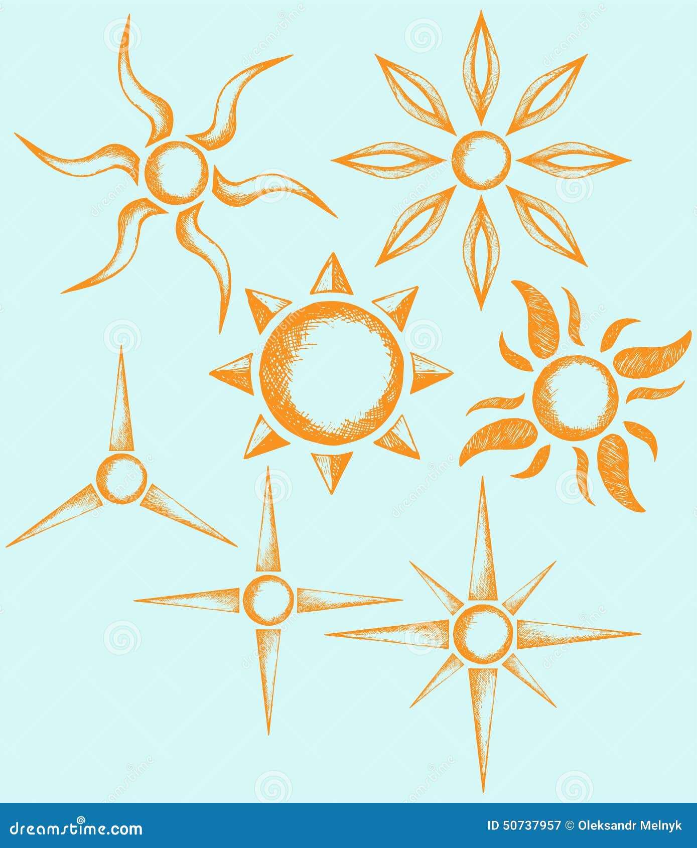Different Sun. Doodle Style Stock Vector - Illustration of doodle ...