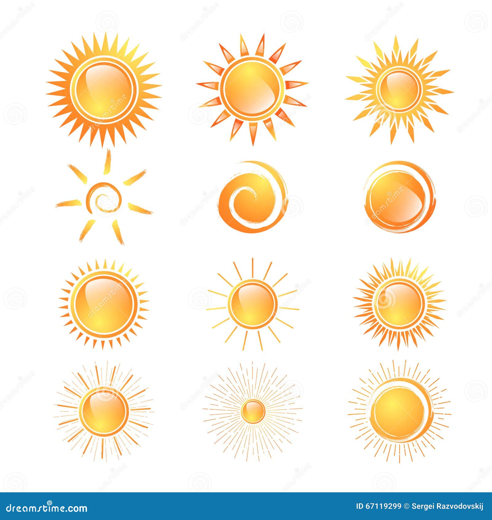 Different Sun Set stock illustration. Illustration of sunset - 67119299