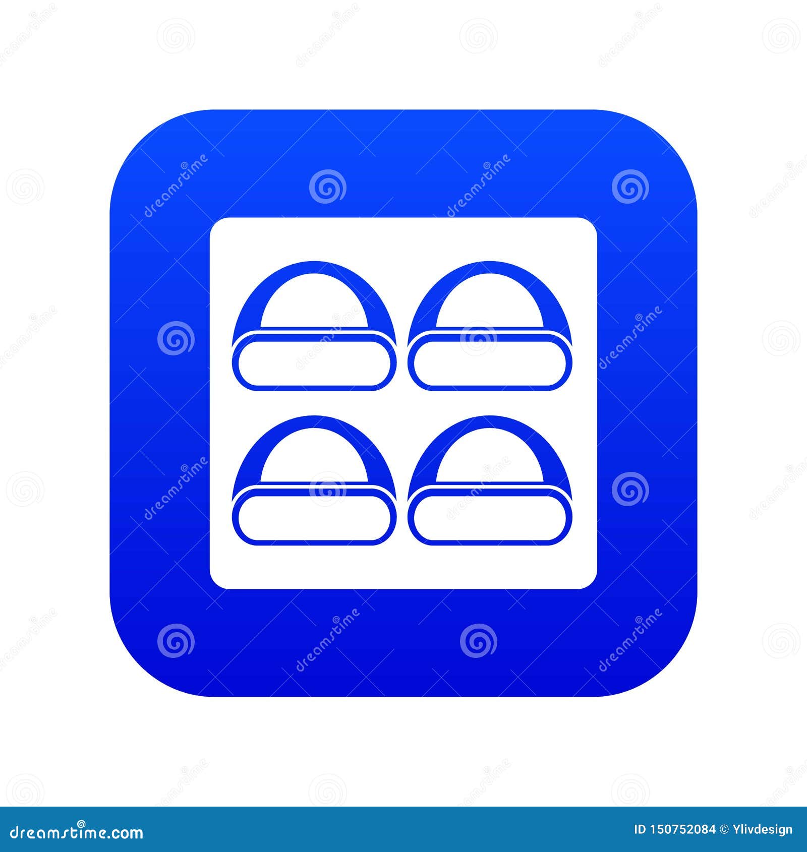 Different Sushi Icon Digital Blue Stock Vector - Illustration of asia ...