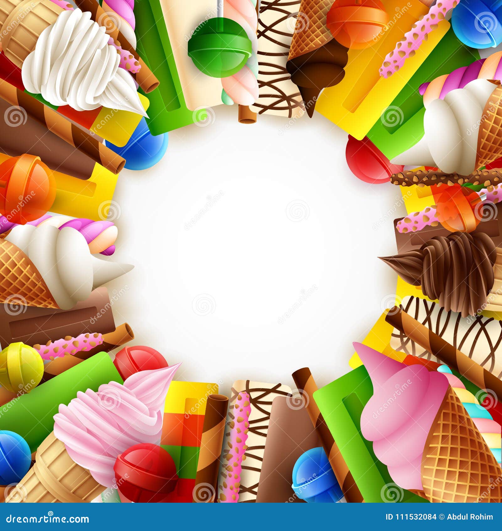 Different sweet food frame stock vector. Illustration of invitation ...