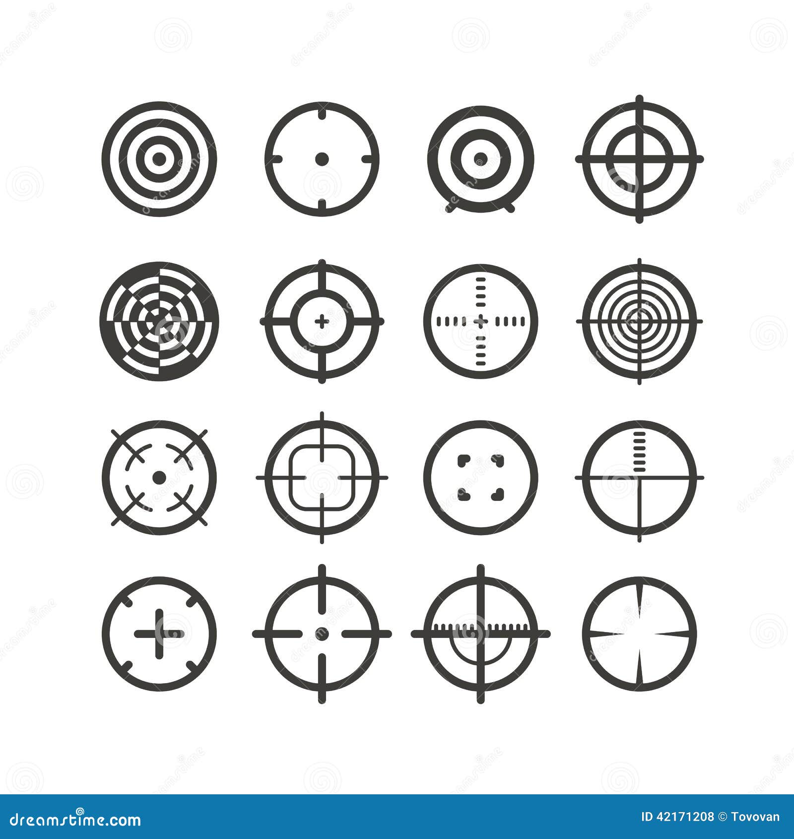 Different Targets Collection Stock Vector - Illustration of shot, icon ...