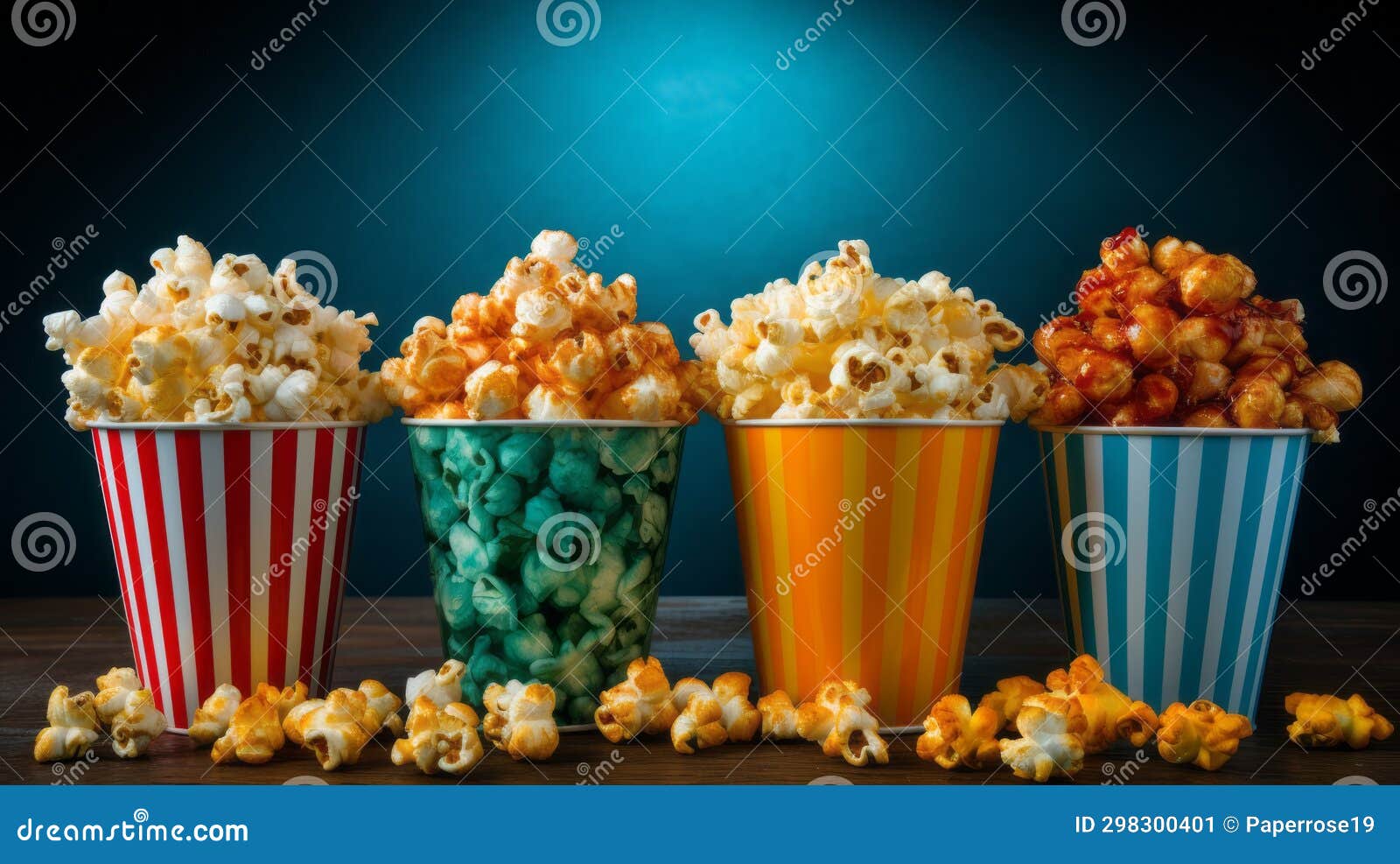 Different Taste of Popcorn in Some Boxes Stock Illustration ...