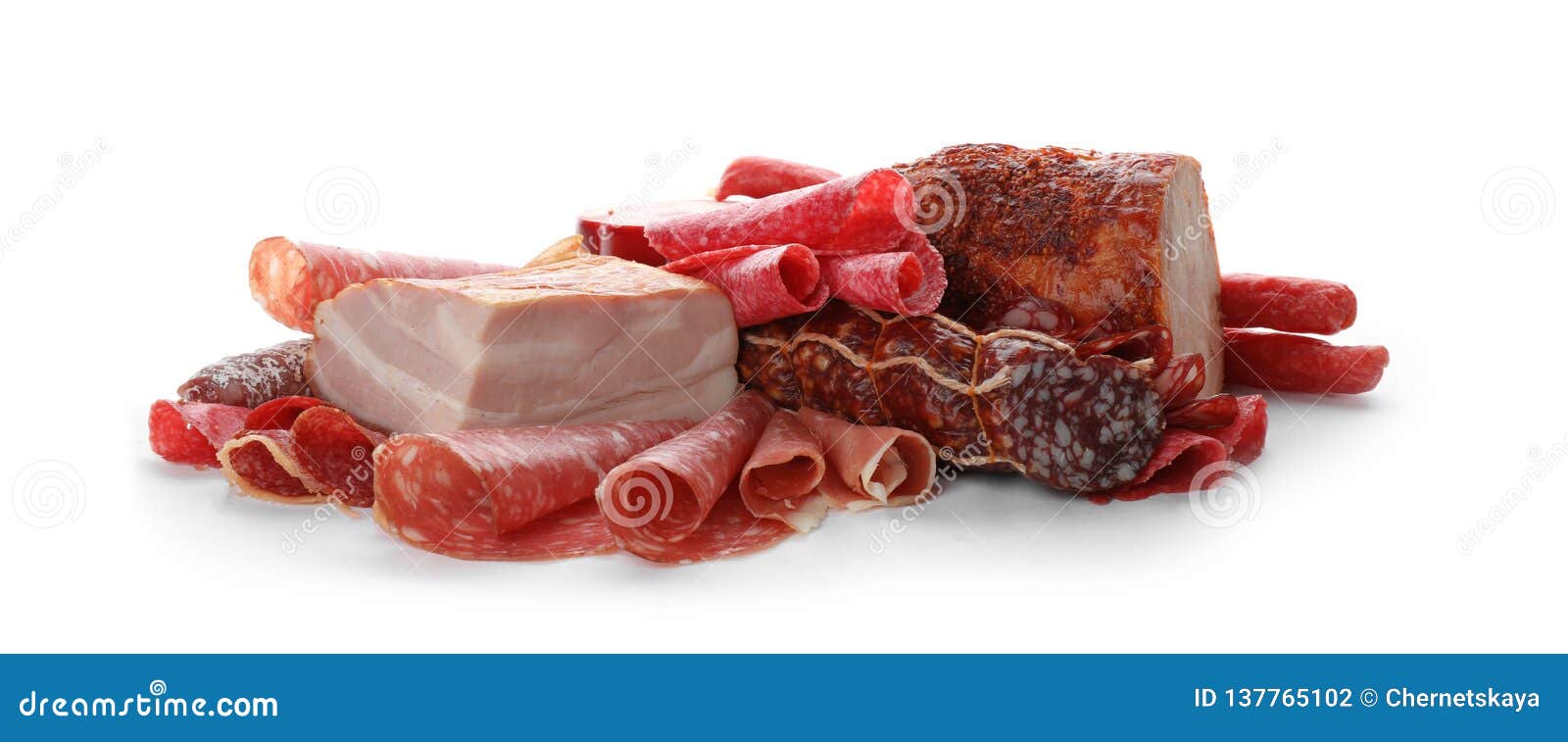 Different Tasty Meat Delicacies Stock Photo - Image of bacon, portion ...