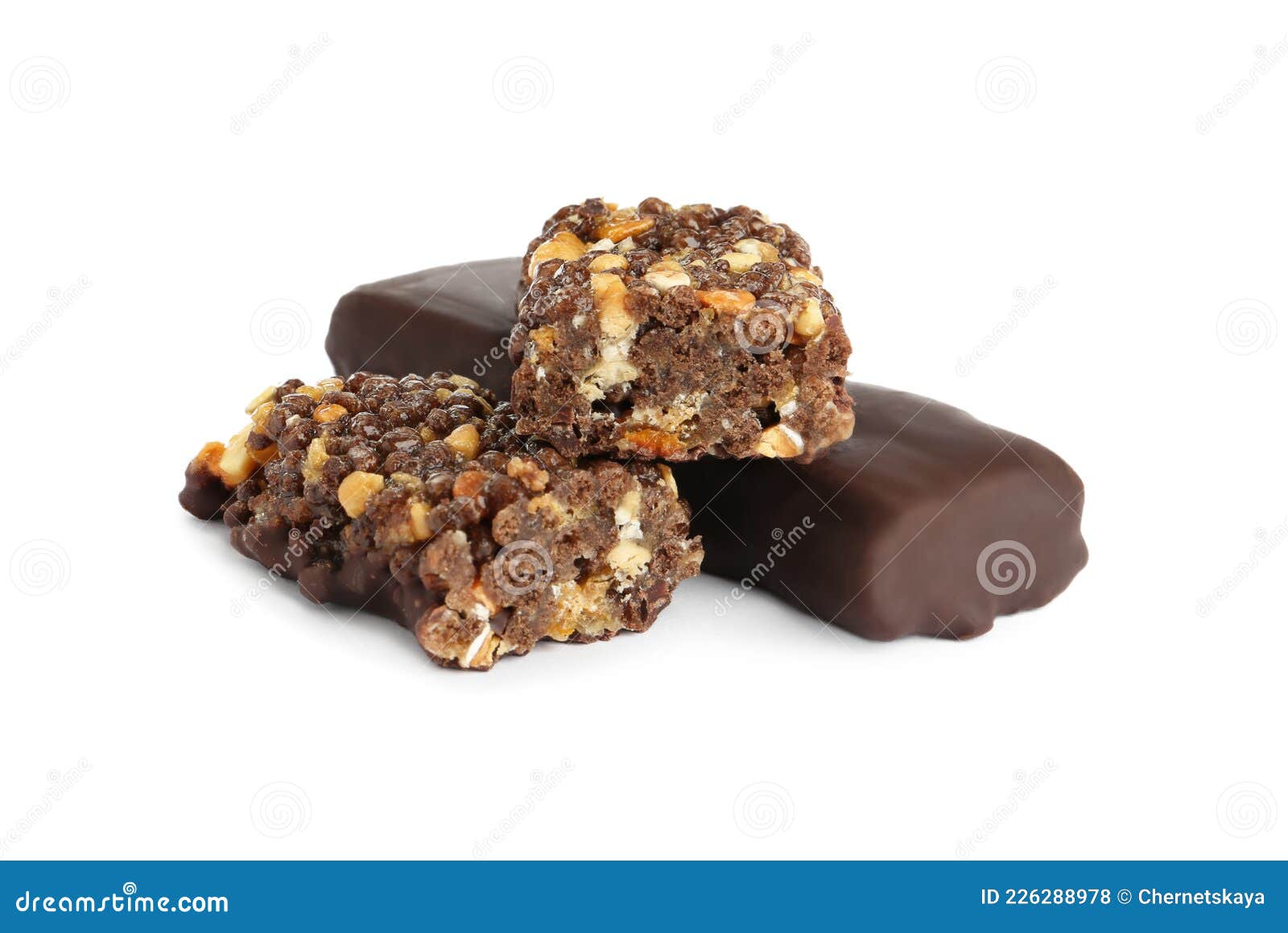 Different Tasty Protein Bars on White Background Stock Photo - Image of ...