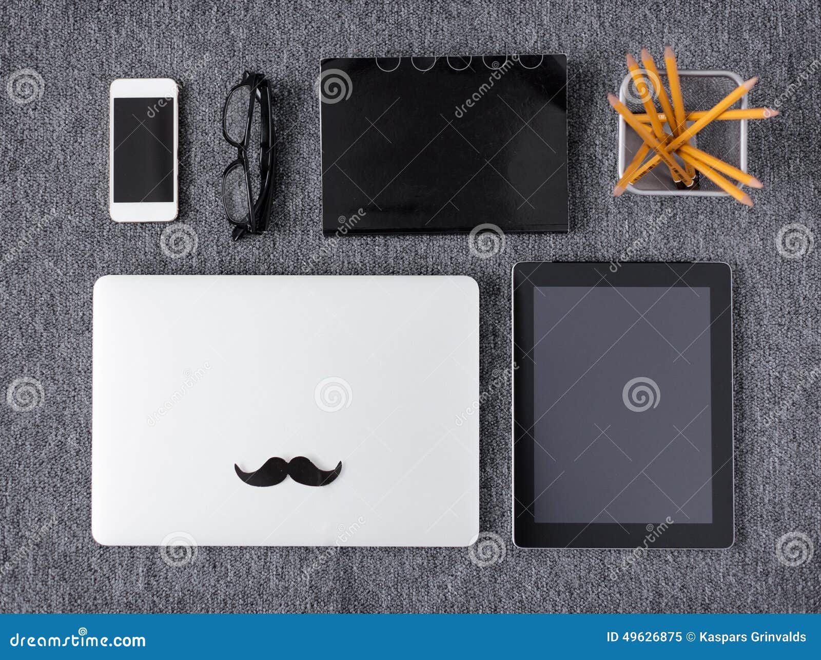 Different Tech Gadgets and Items from Above Stock Image - Image of ...