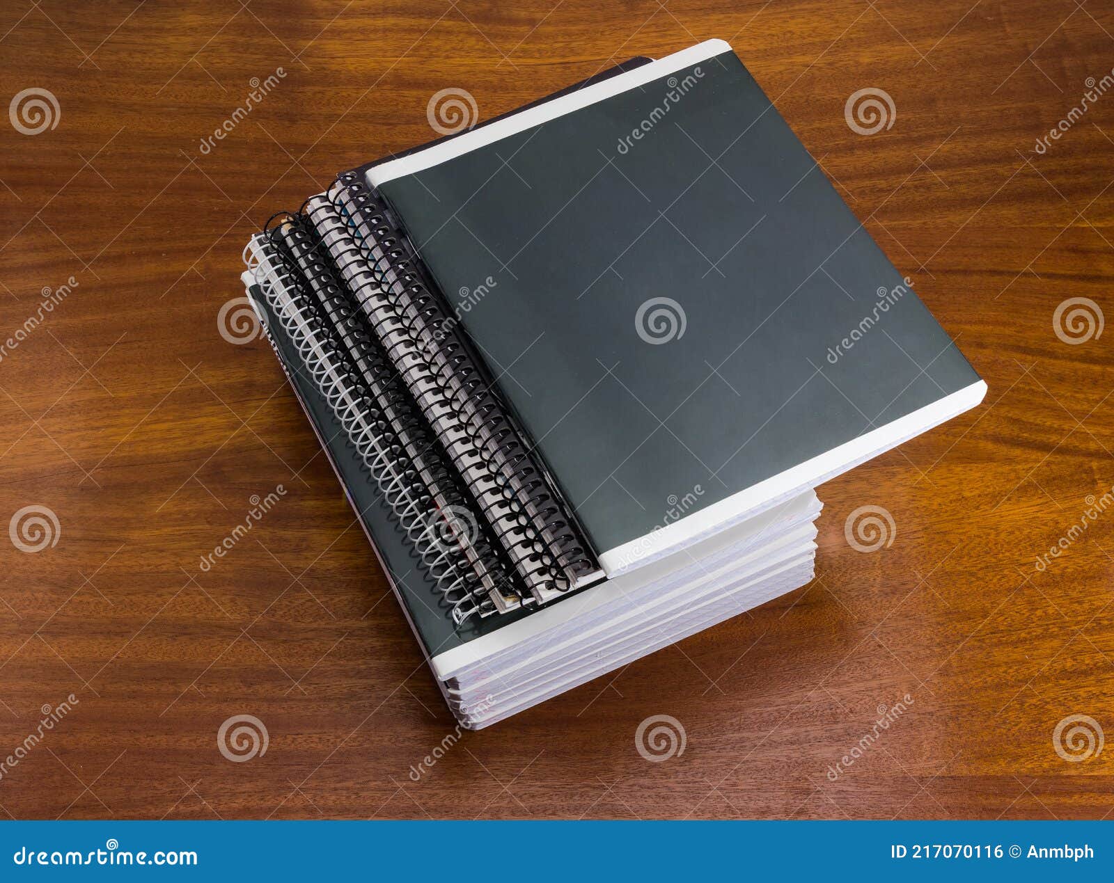 Different Thick School Exercise Books Stack on Table, Top View Stock ...