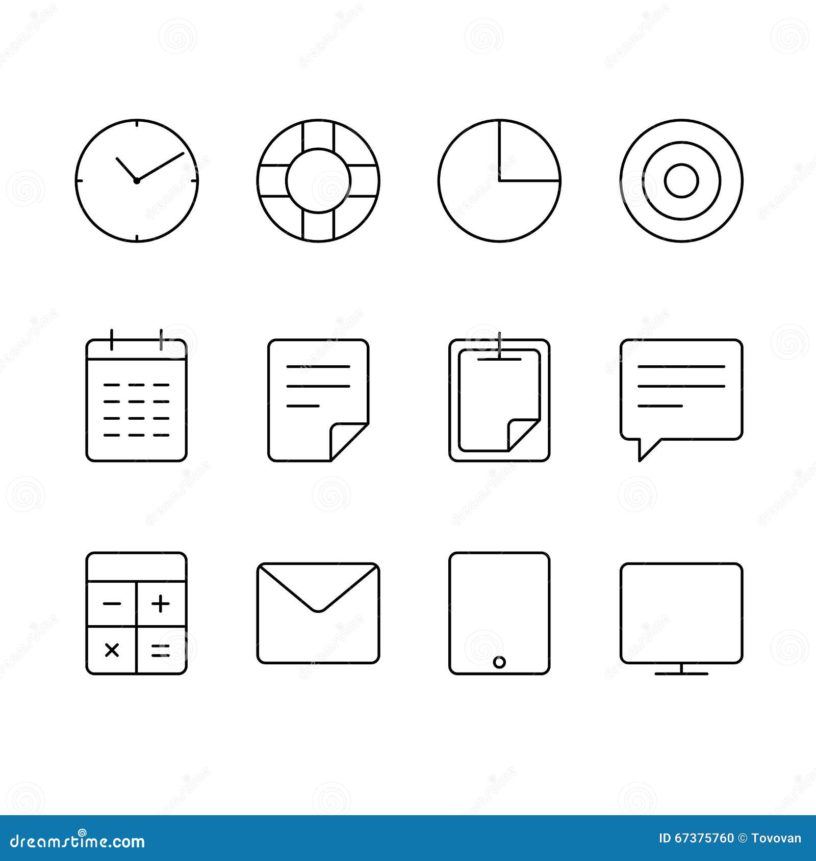 Different Thin Web Icons Set. Lineart Design Stock Vector ...