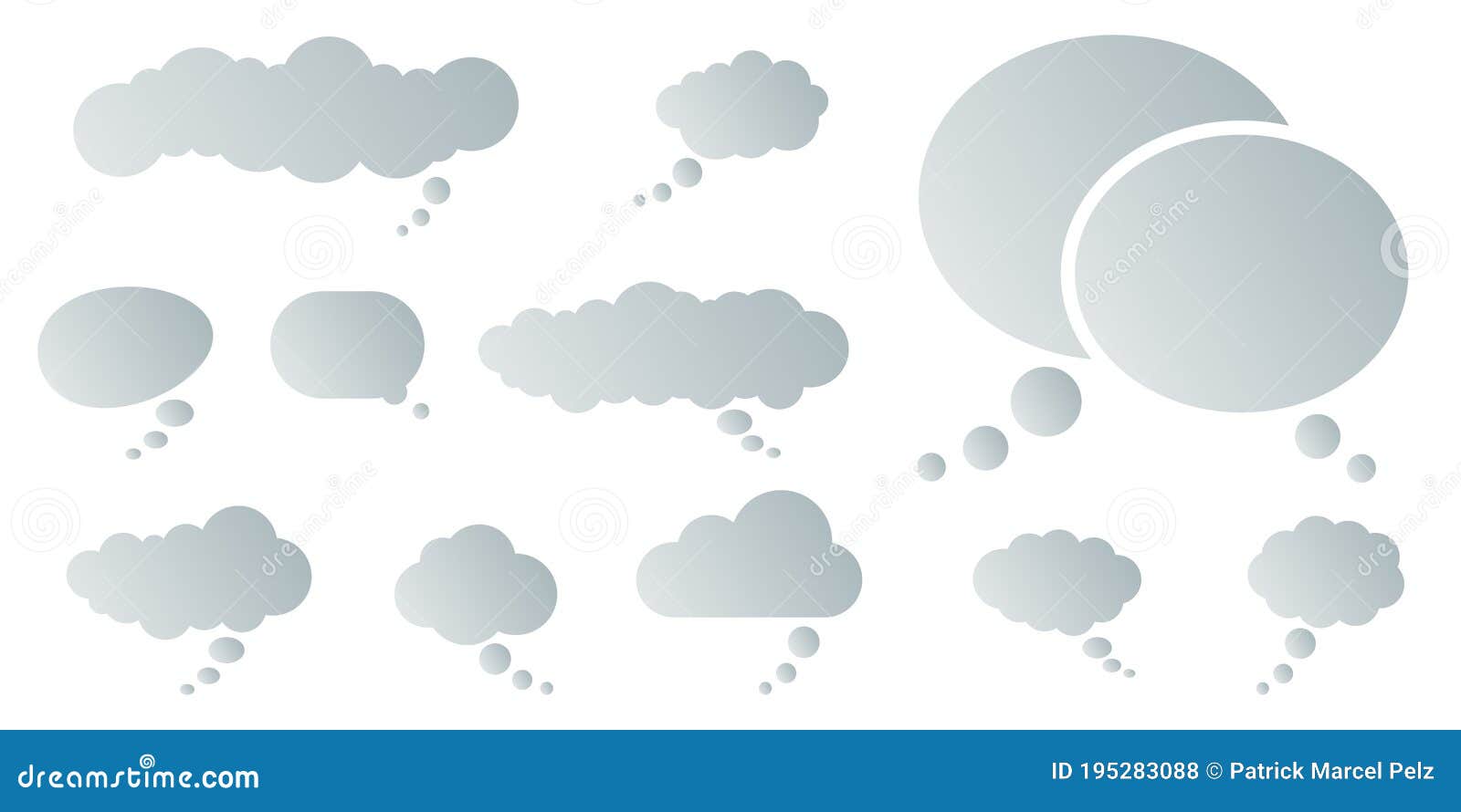 Different Thought Bubbles Collection Stock Vector - Illustration of ...