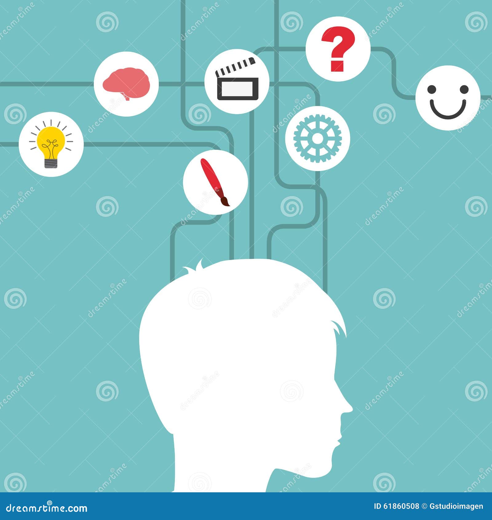 Different thoughts design stock vector. Illustration of clapperboard ...