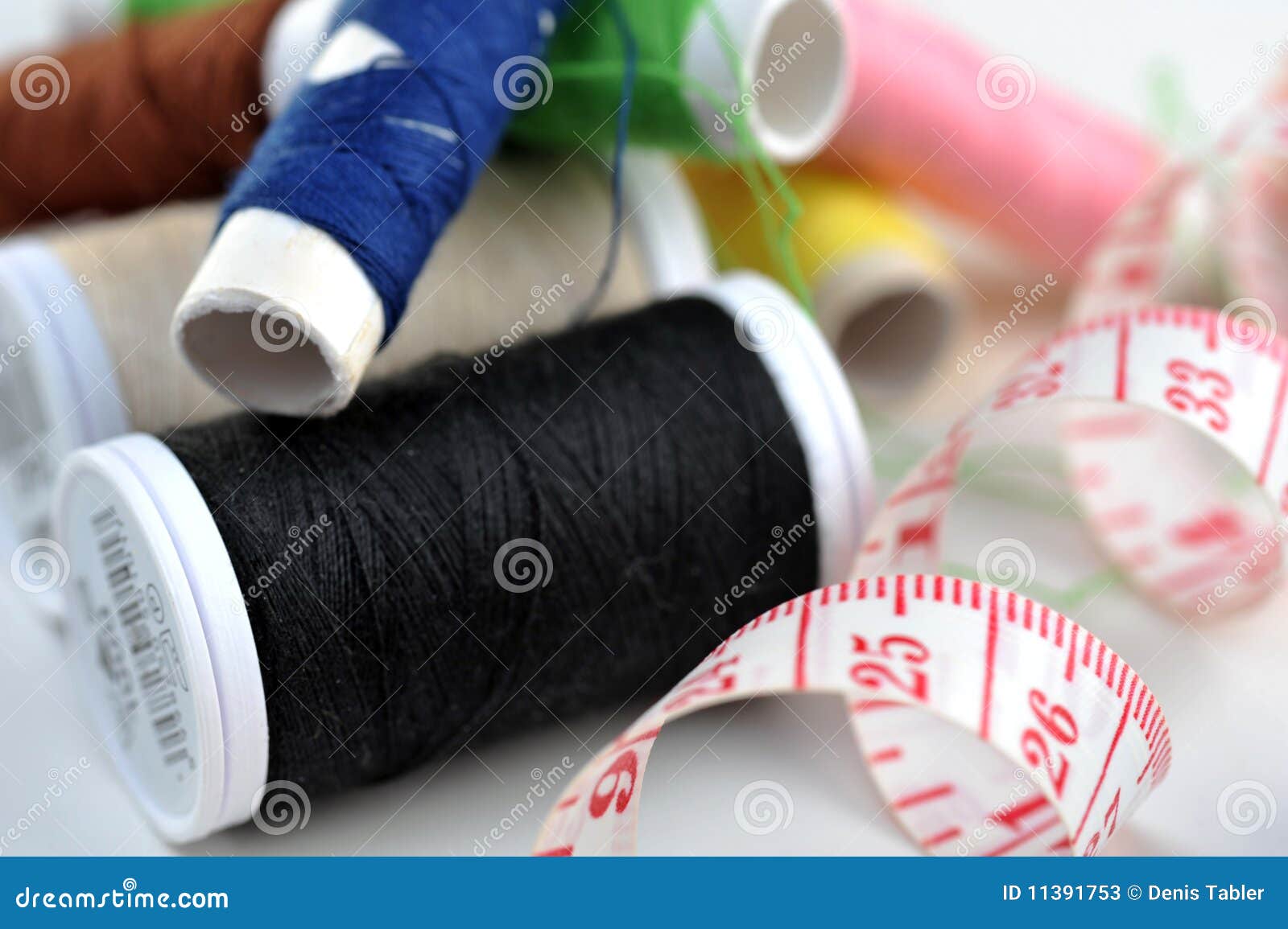 Different Threads on the Table Stock Image - Image of embroidery, shot ...
