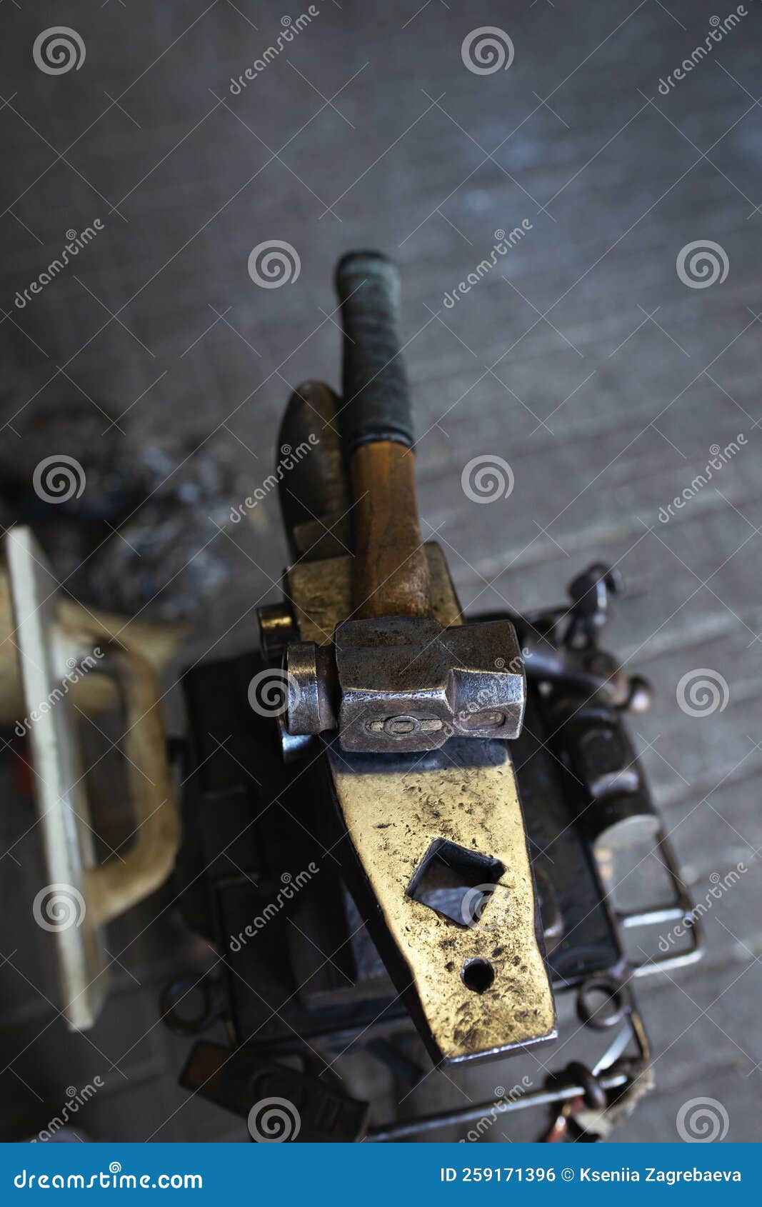 Different Tools of Blacksmith in Workshop in Forge Stock Photo - Image ...