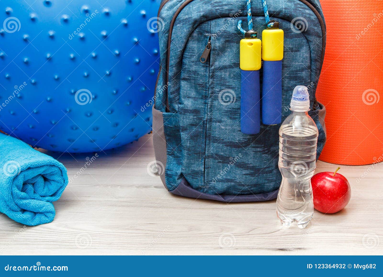 Different Tools for Fitness on Floor in Room Stock Photo - Image of ...