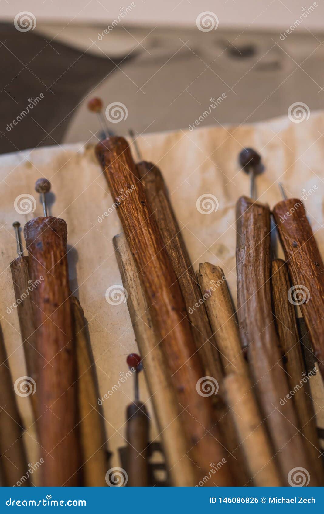 Different Tools for Handpainted Easter Eggs with Wax Stock Photo ...
