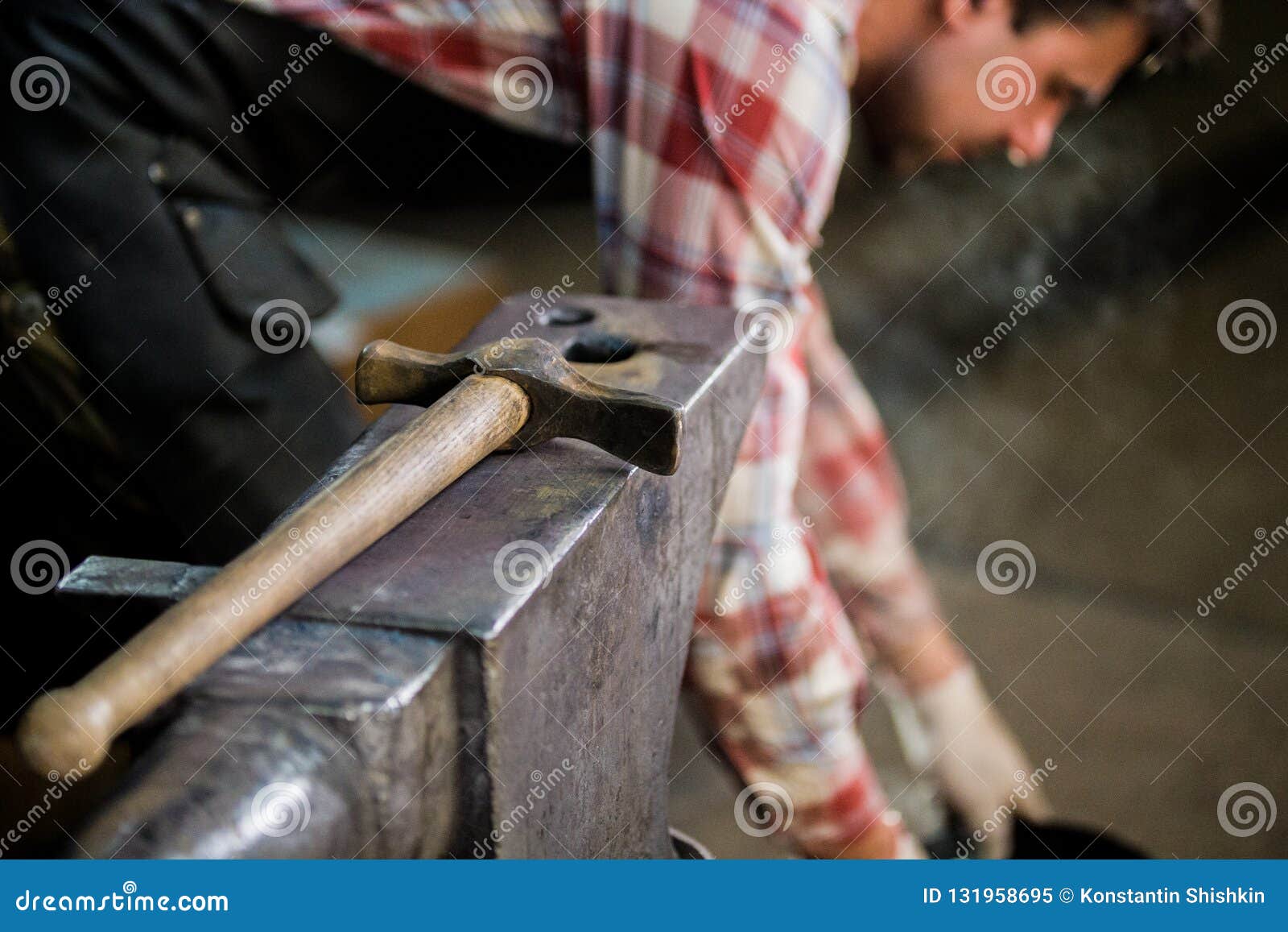 The Different Tools Lies on Anvil at Forge Stock Image - Image of ...