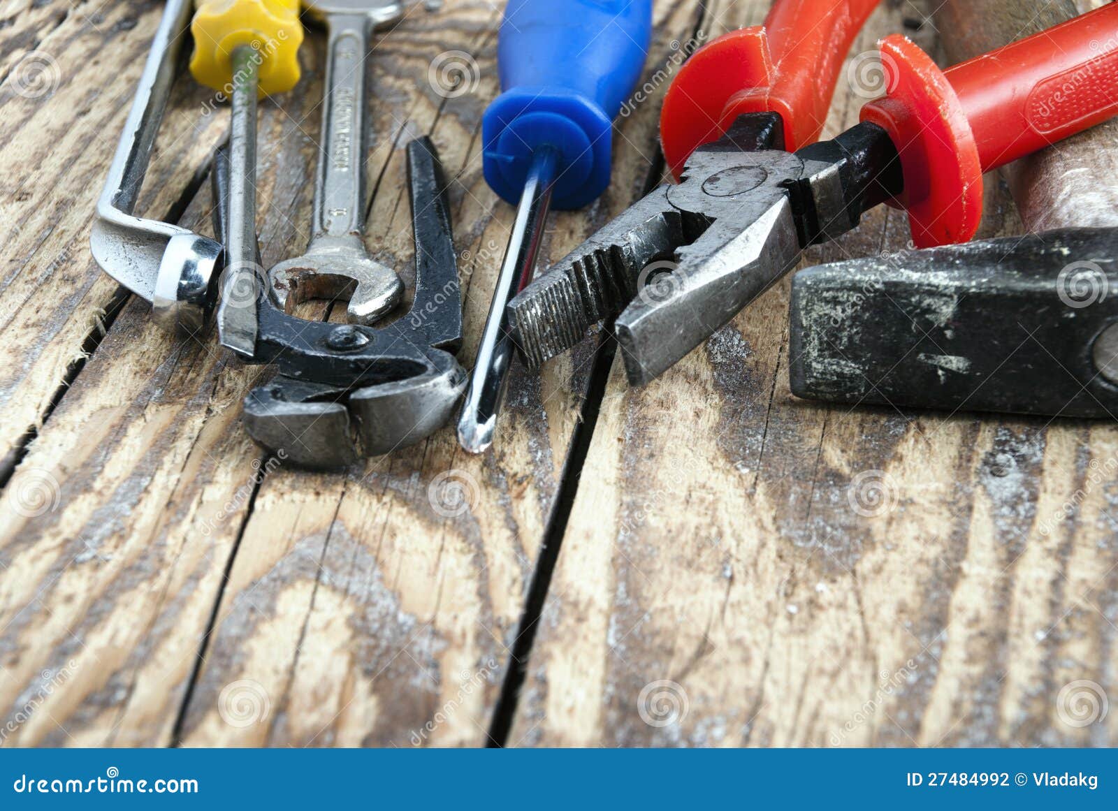 Different Tools on the Table Stock Photo - Image of leather, jaws: 27484992