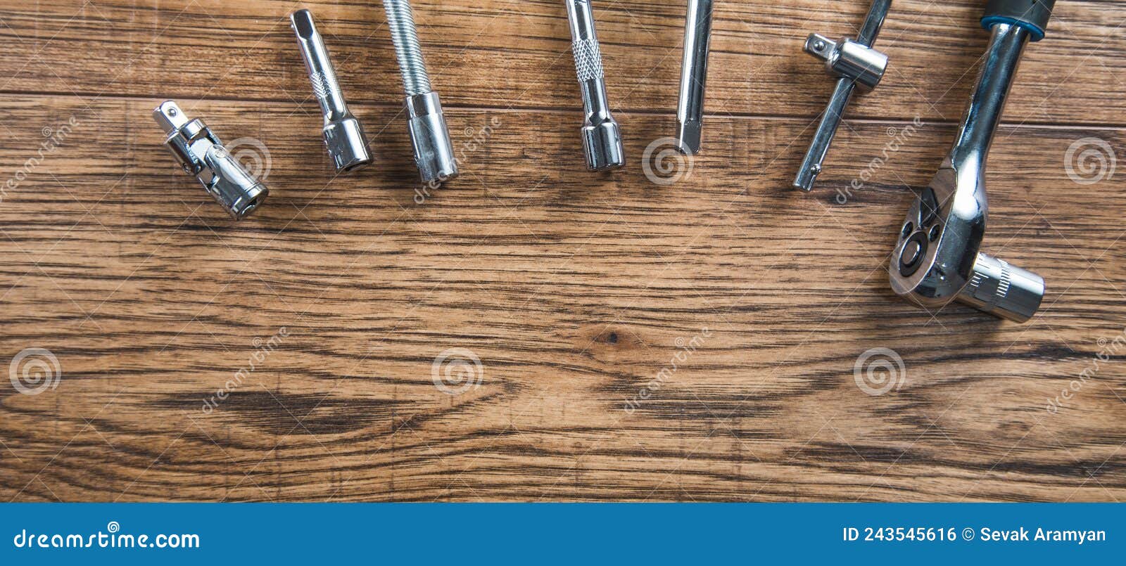 Different Tools on the Wooden Table Stock Photo - Image of hammer ...