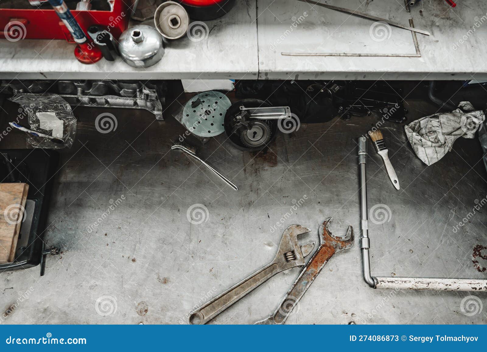 Different Tools on Workbench in Car Service Stock Image - Image of ...