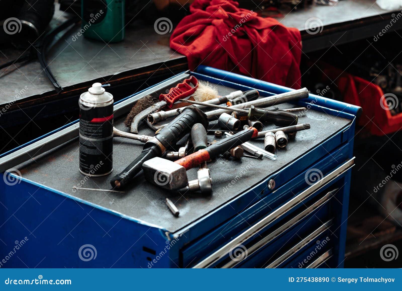 Different Tools on Workbench in Car Service Stock Photo - Image of ...