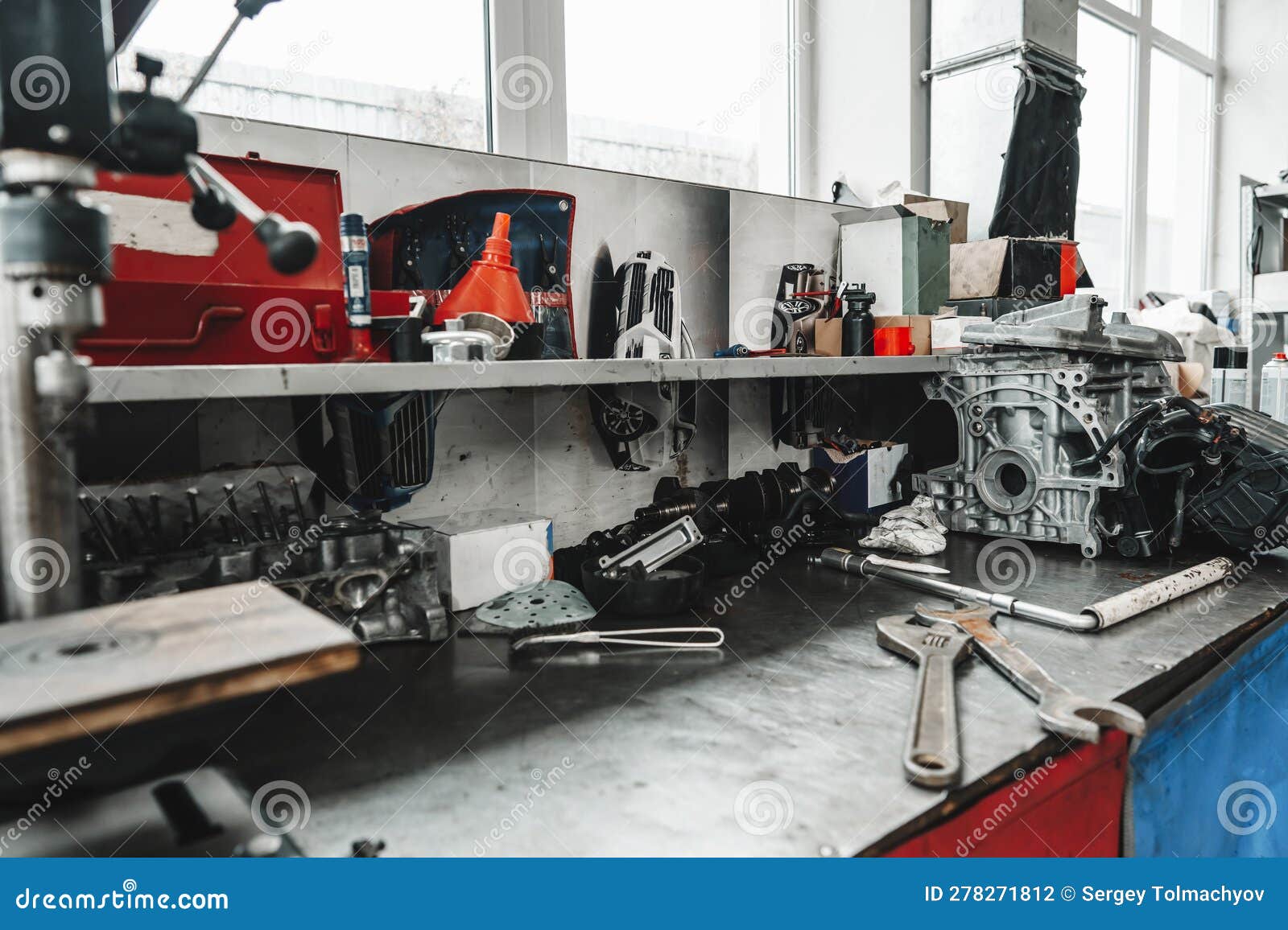 Different Tools on Workbench in Car Service Stock Photo - Image of ...