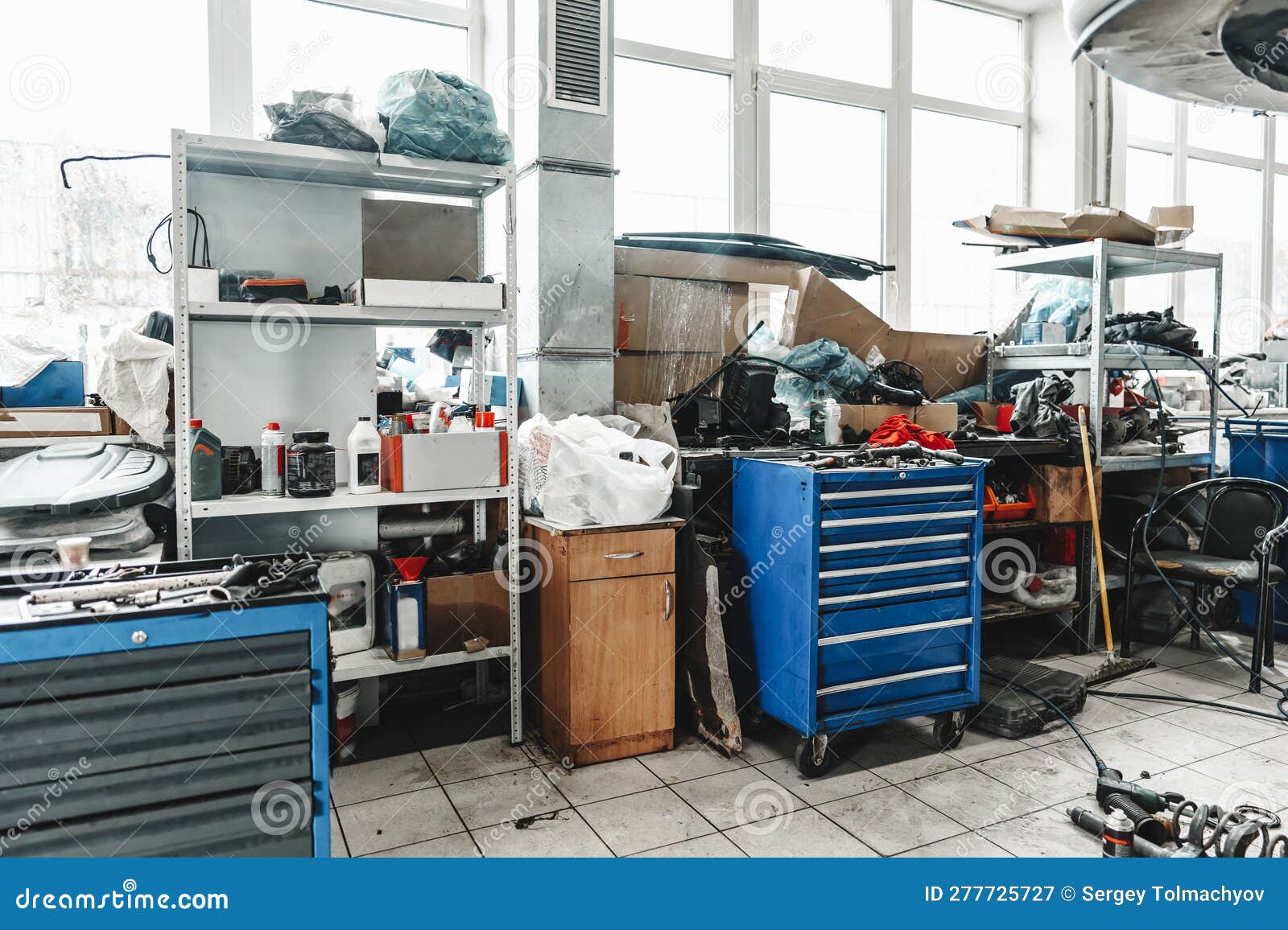 Different Tools on Workbench in Car Service Stock Image - Image of ...
