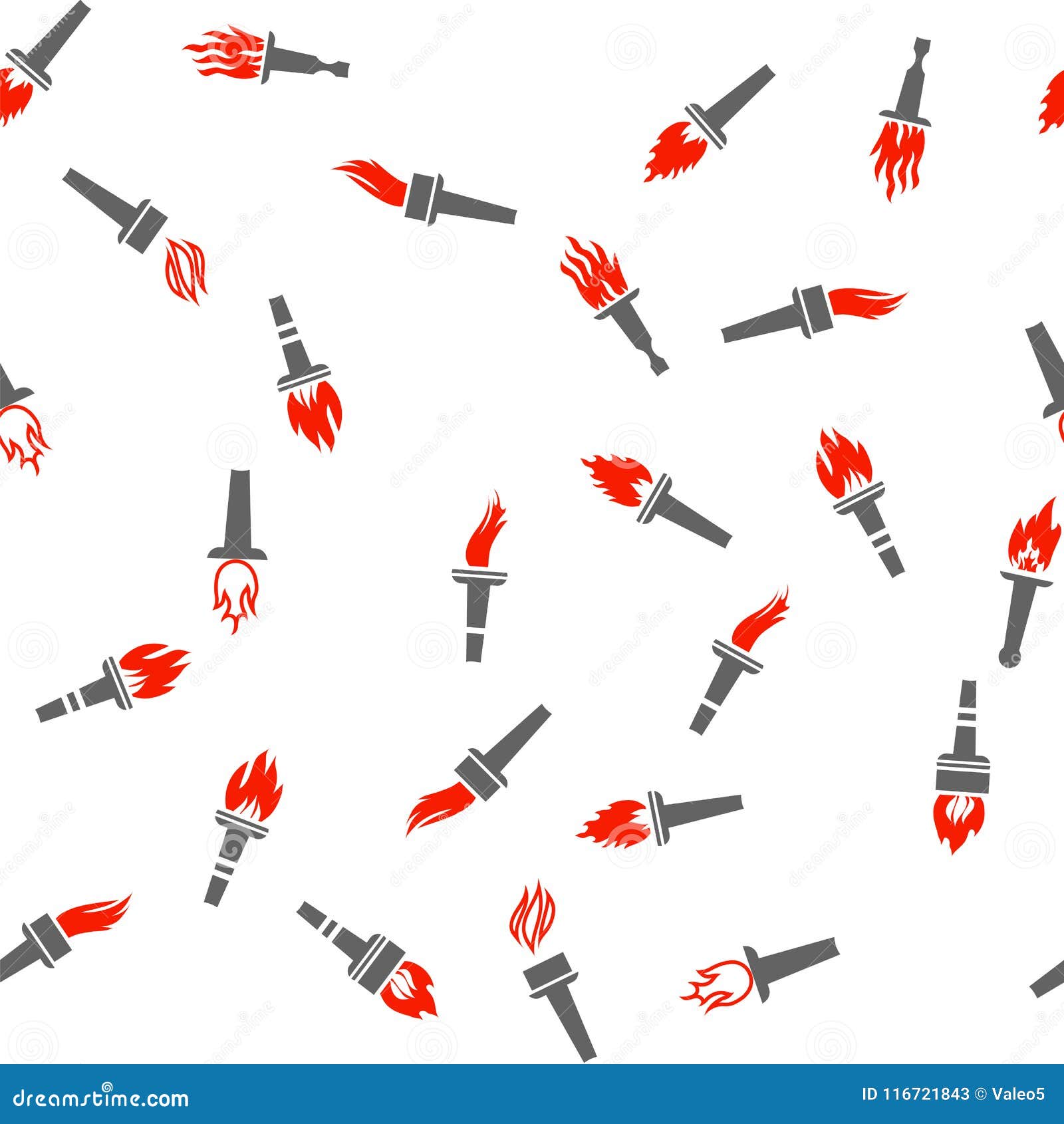 Different Torch Silhouette Seamless Pattern Stock Illustration ...