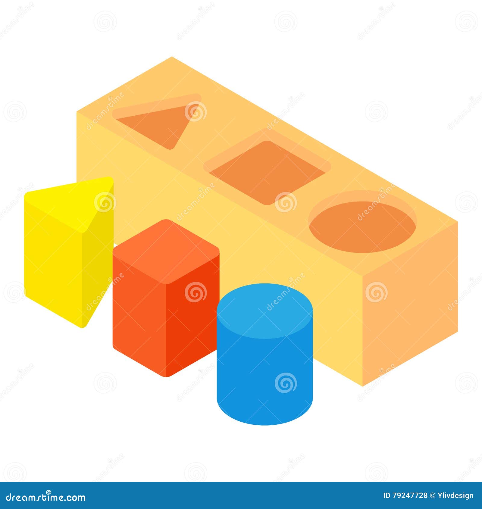 Different Toy Blocks Icon, Cartoon Style Stock Vector - Illustration of ...