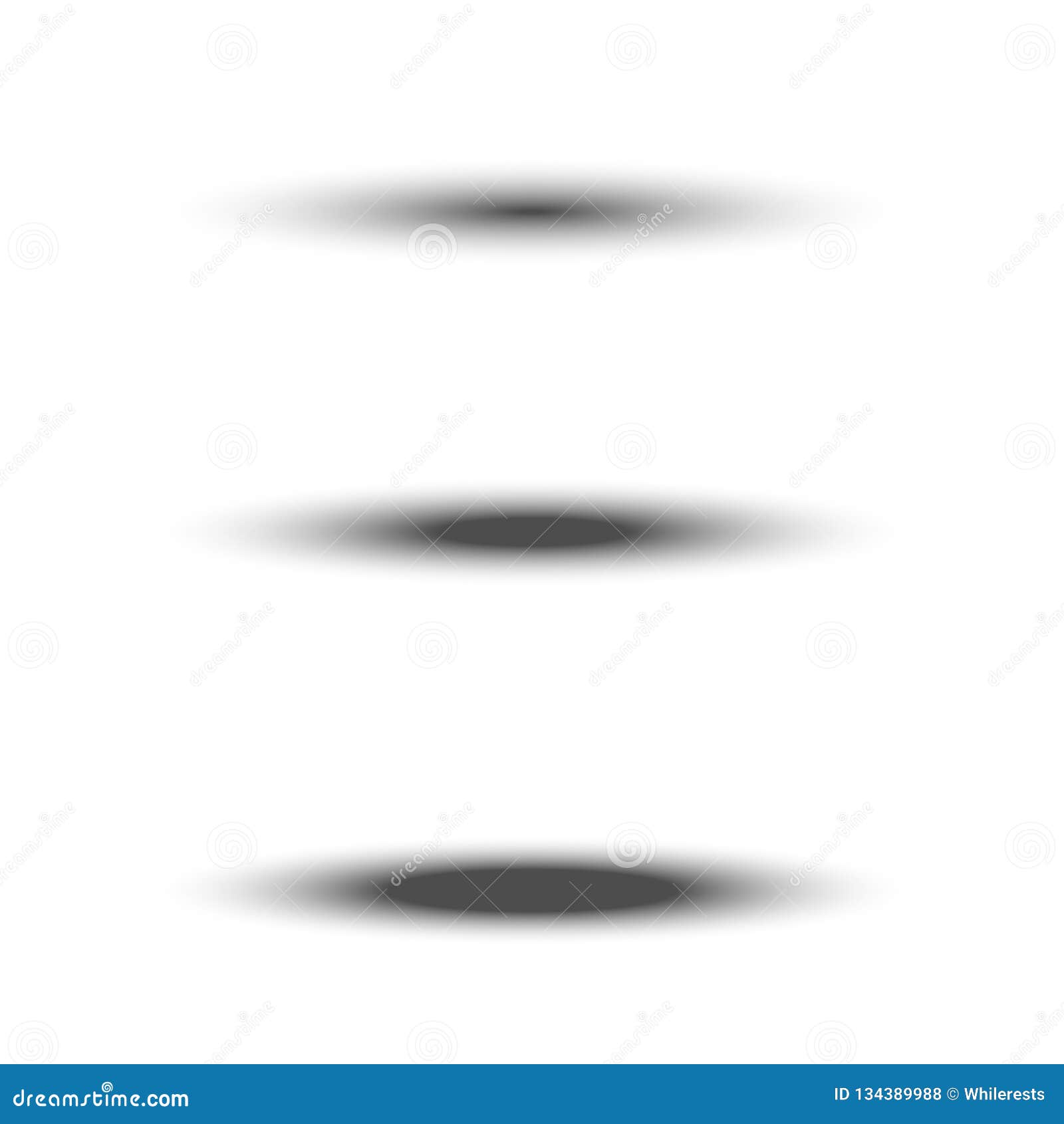 Different Transparent Black Oval Shadow Set with Soft Edge Isolated on ...