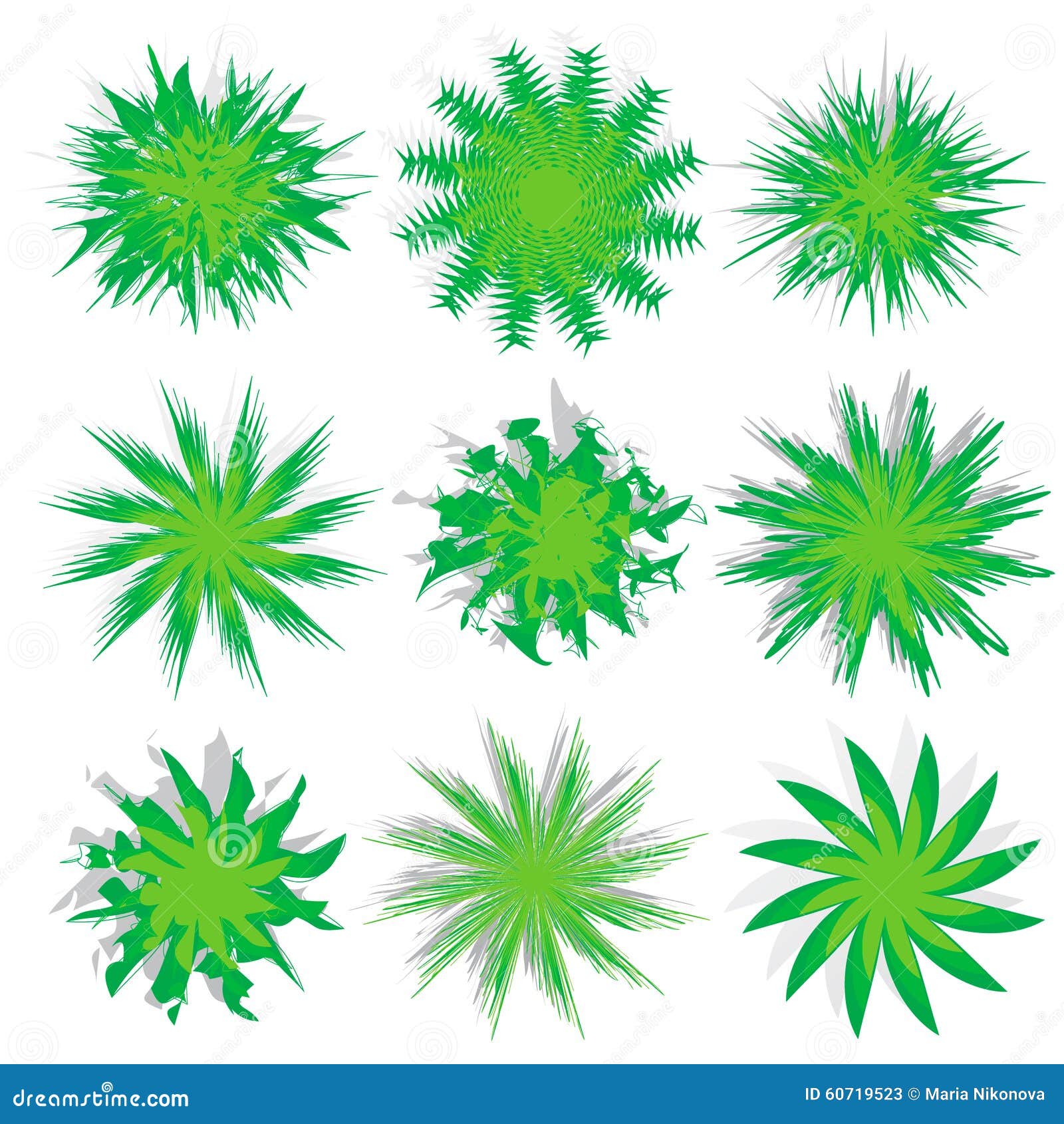 Different Trees top view stock vector. Illustration of environment ...