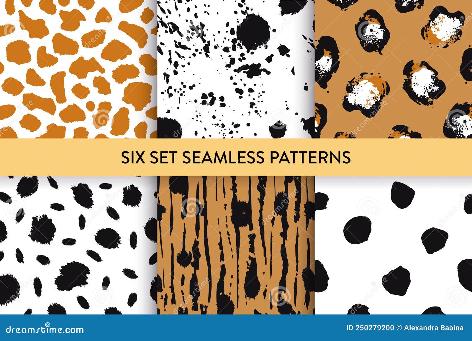 Different Trendy Repeat Animal Skin Pattern Set Stock Vector ...
