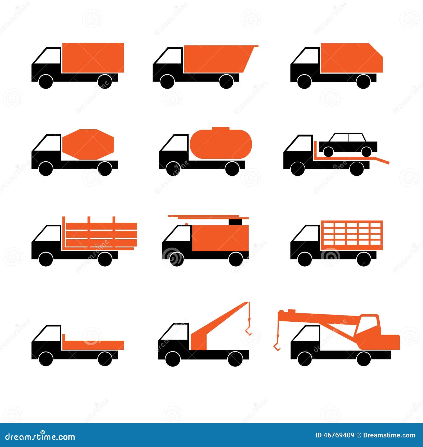 Different trucks stock illustration. Illustration of trucking - 46769409