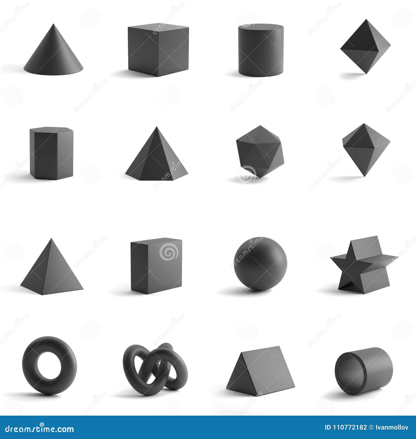 Different Type of Geometric Realistic Looking Objects Stock ...