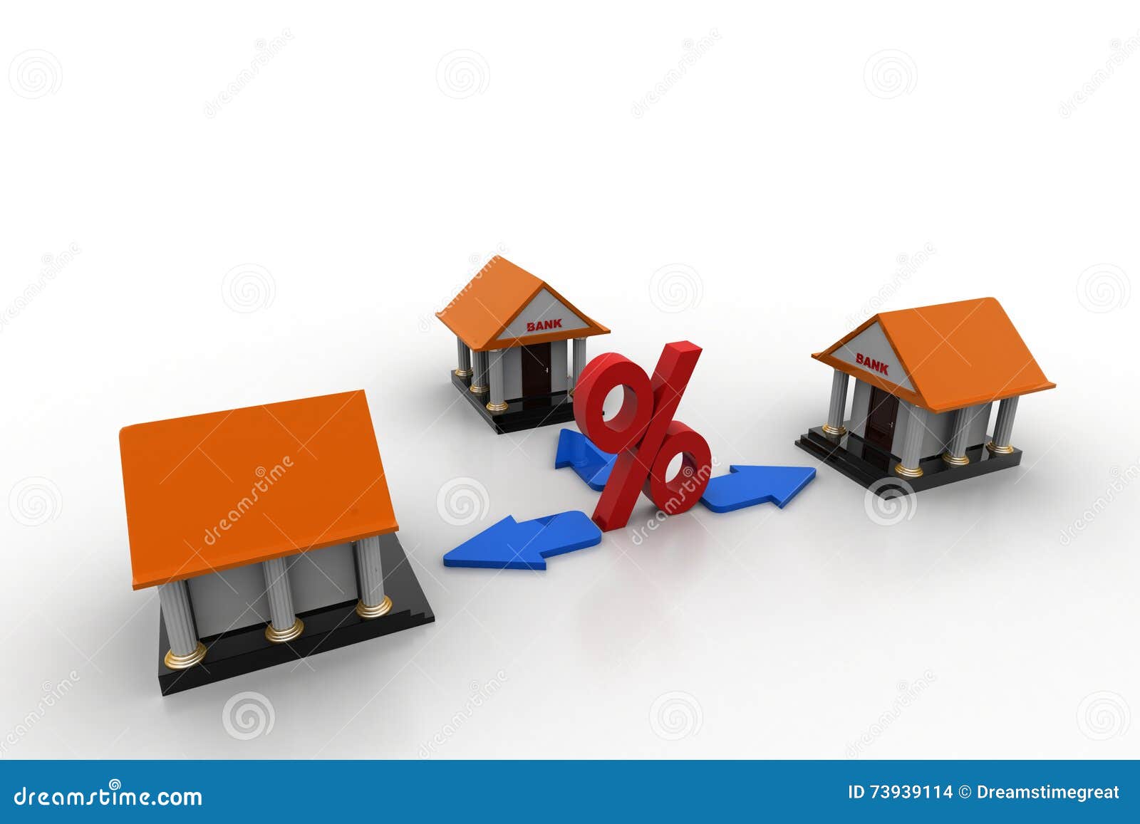 Different Type Interest Rates in the Bank Stock Illustration ...