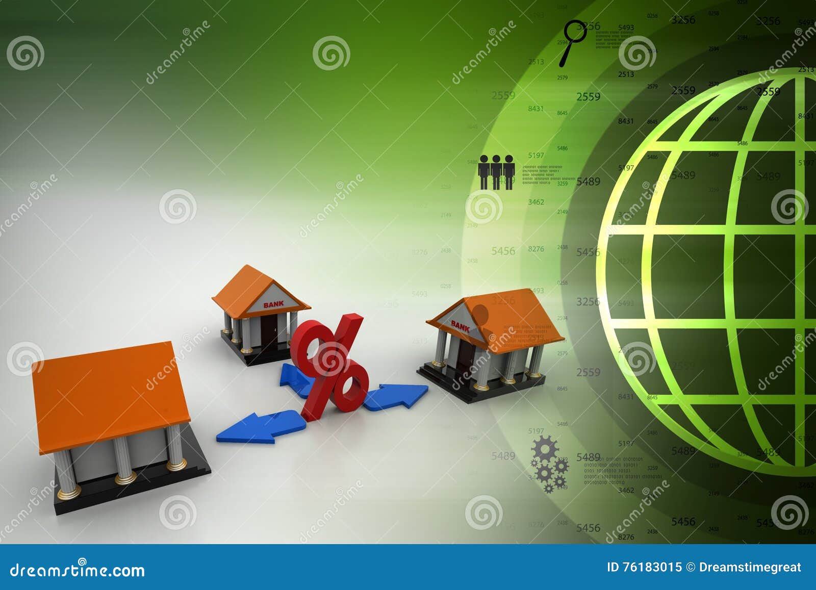 Different Type Interest Rates in the Bank Stock Illustration ...