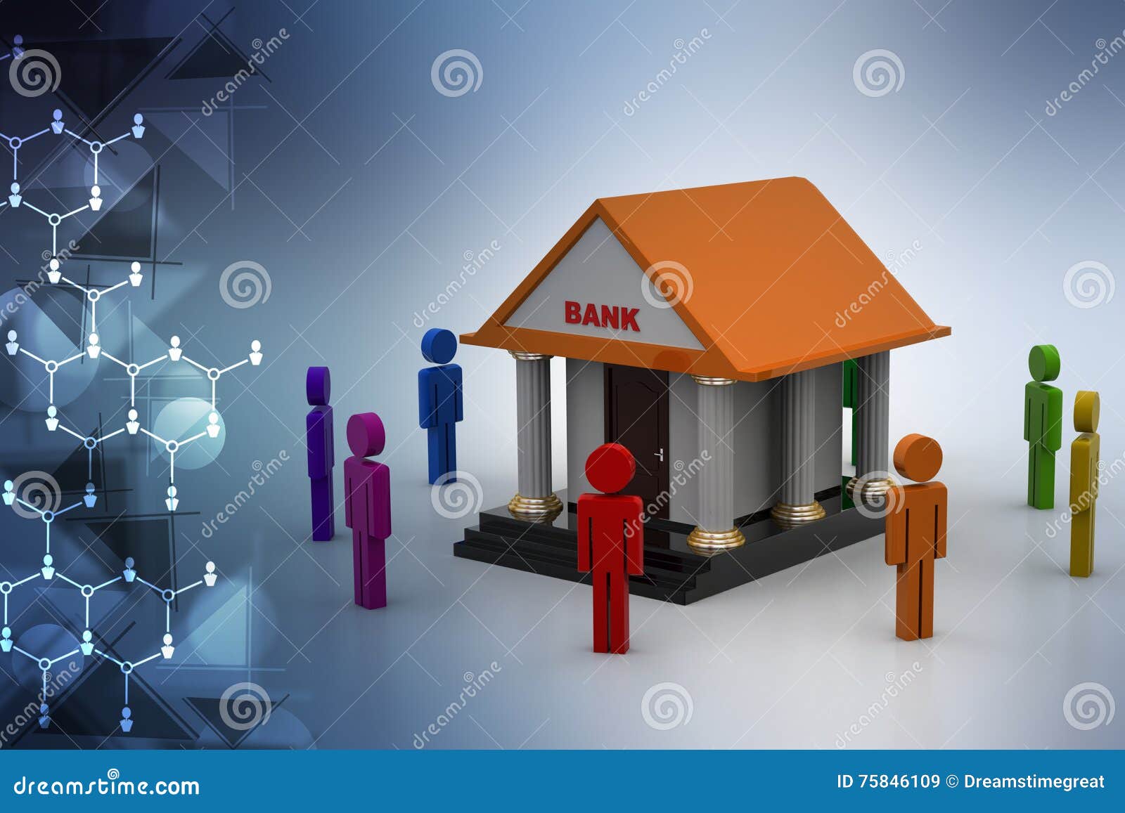 Different Type People with Bank Stock Illustration - Illustration of ...