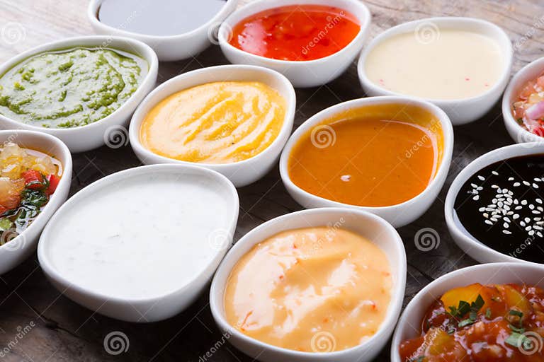 Different type of sauces stock image. Image of gourmet - 113082093