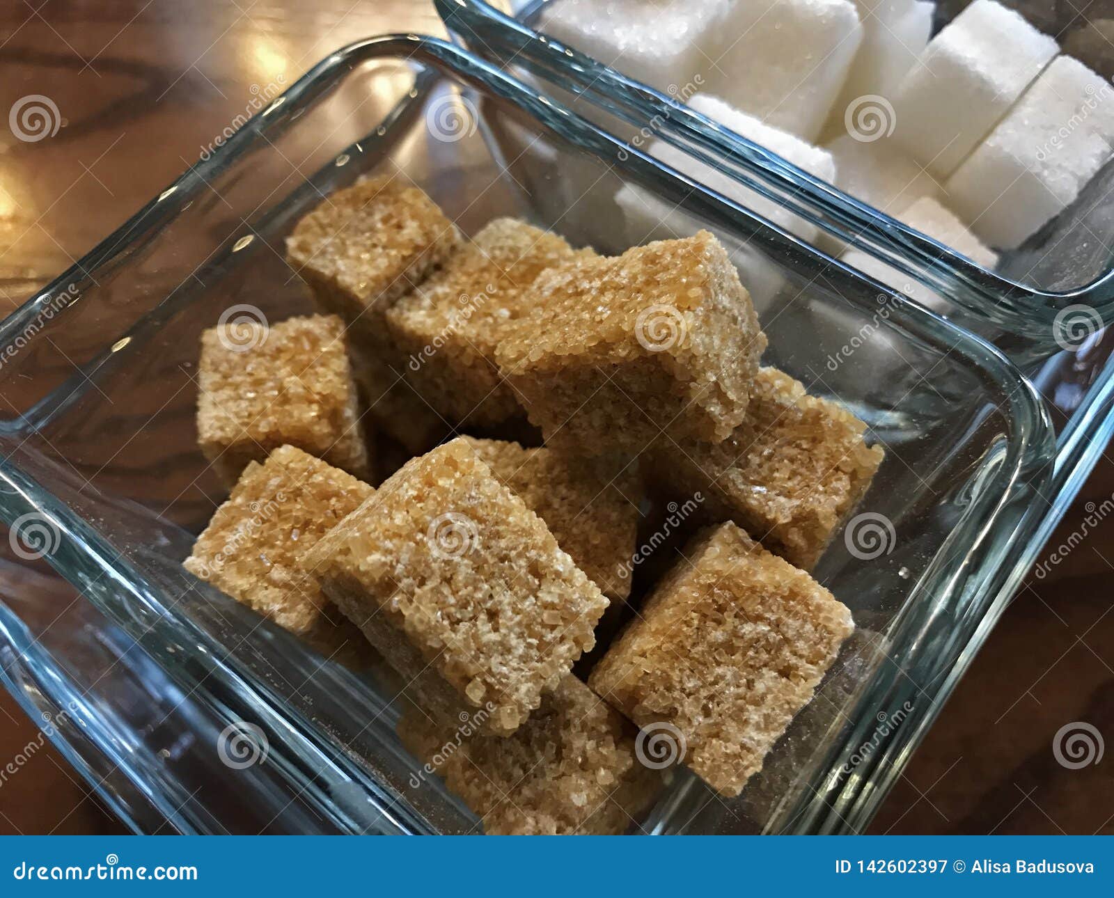 Different Type of White and Raw Cube Sugar on Dark Background Stock ...
