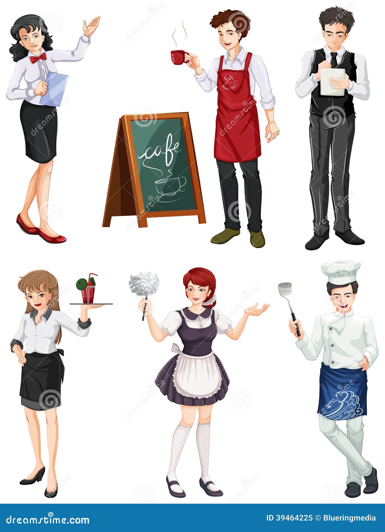 Different type of works stock vector. Illustration of cafe - 39464225