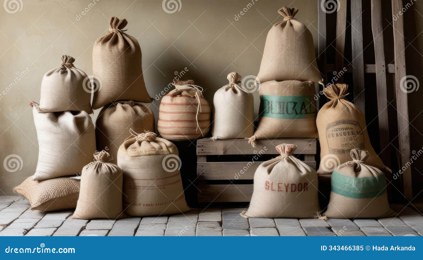 Different Types of Agricultural Storage Sacks Stock Illustration ...