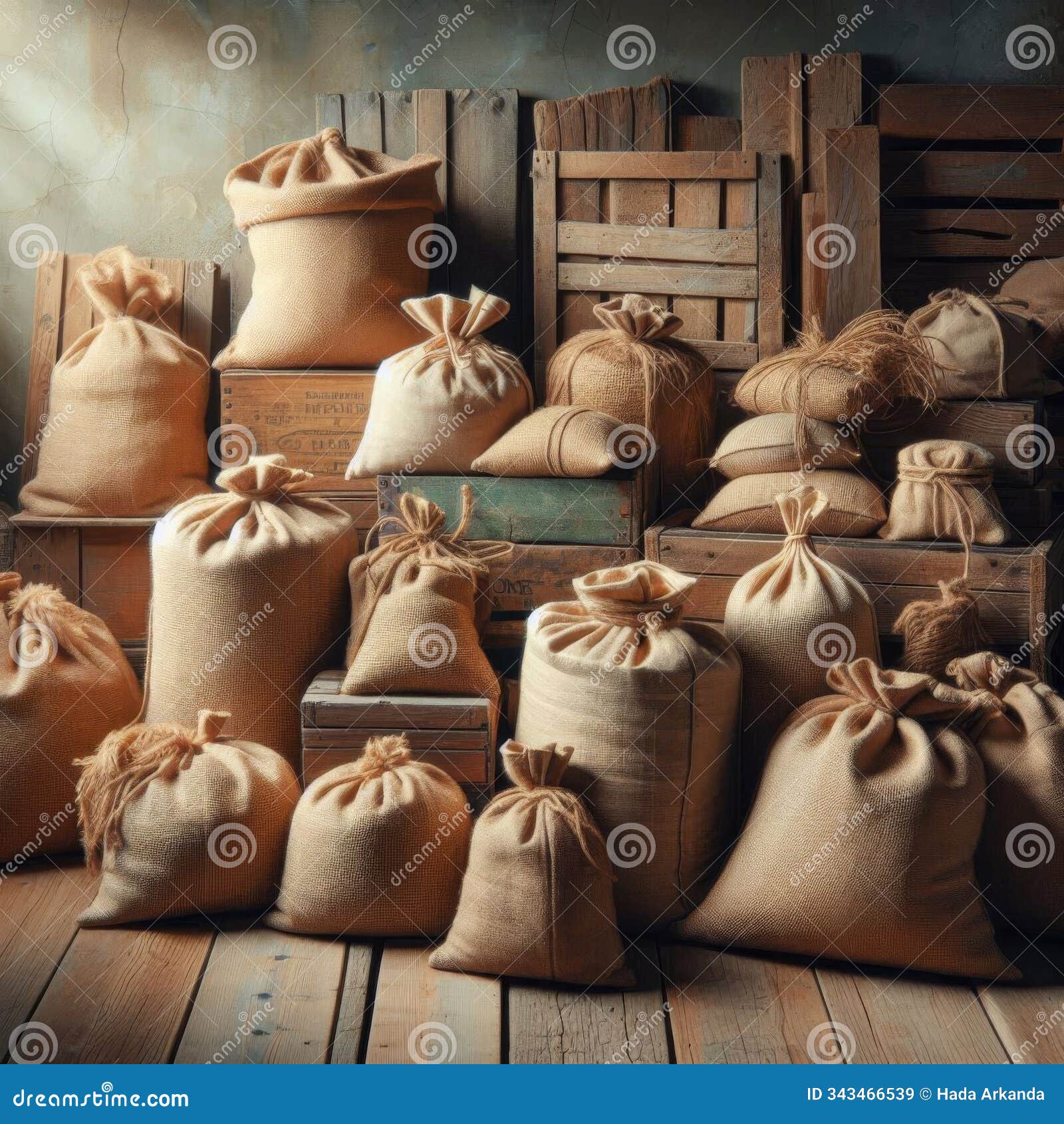 Different Types of Agricultural Storage Sacks Stock Illustration ...