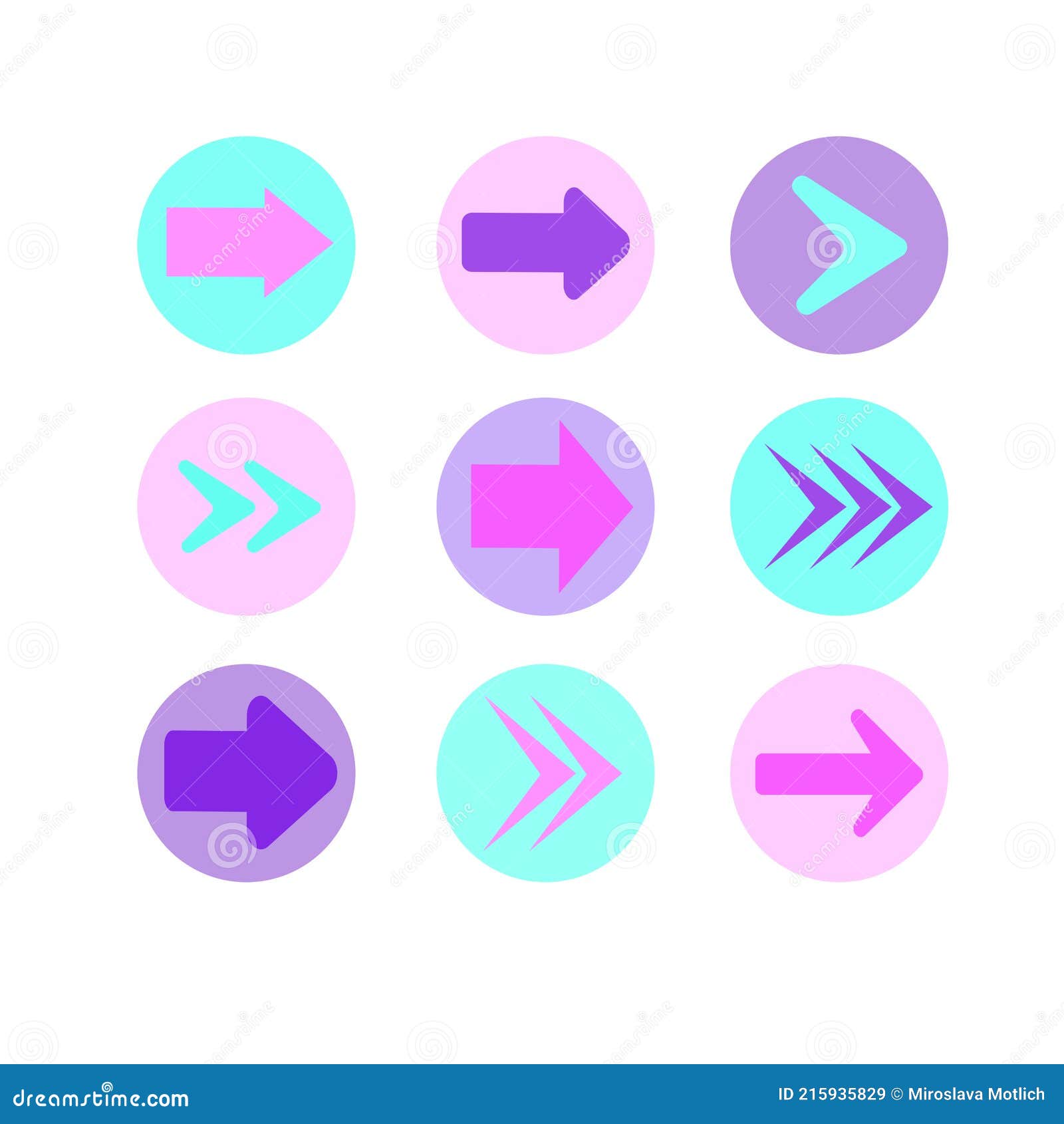Different Types of Arrows Icons Set. Vector Illustration in Trending ...