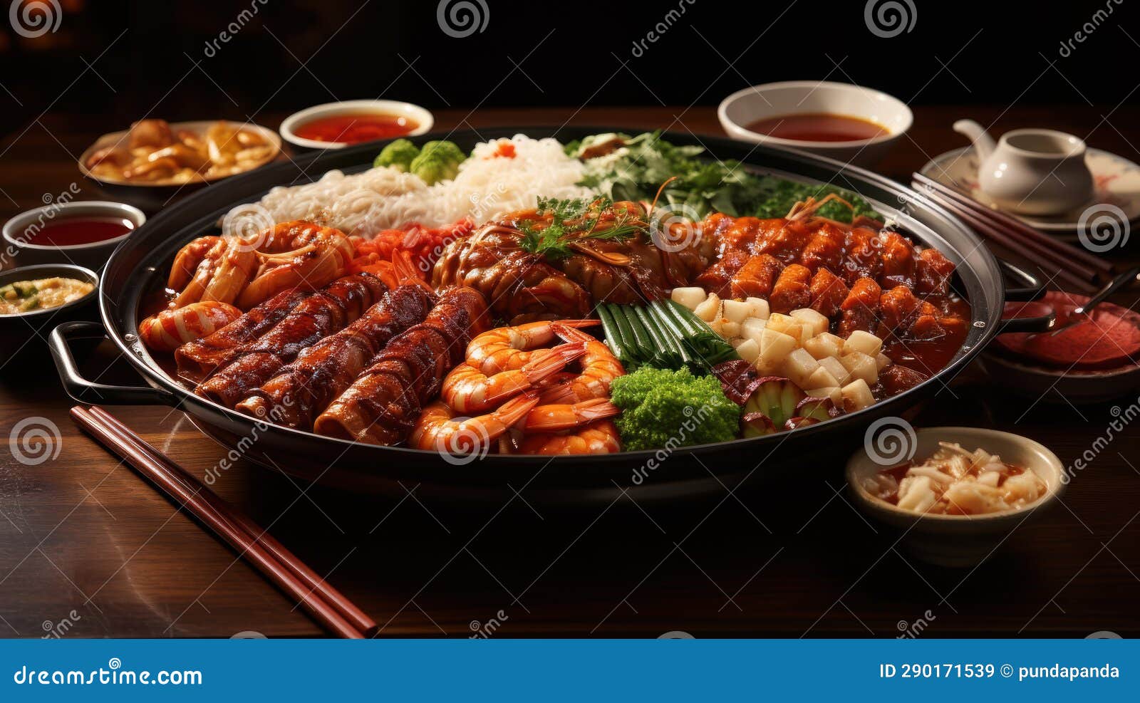 Asian food table stock image. Image of oriental, fried - 290171539