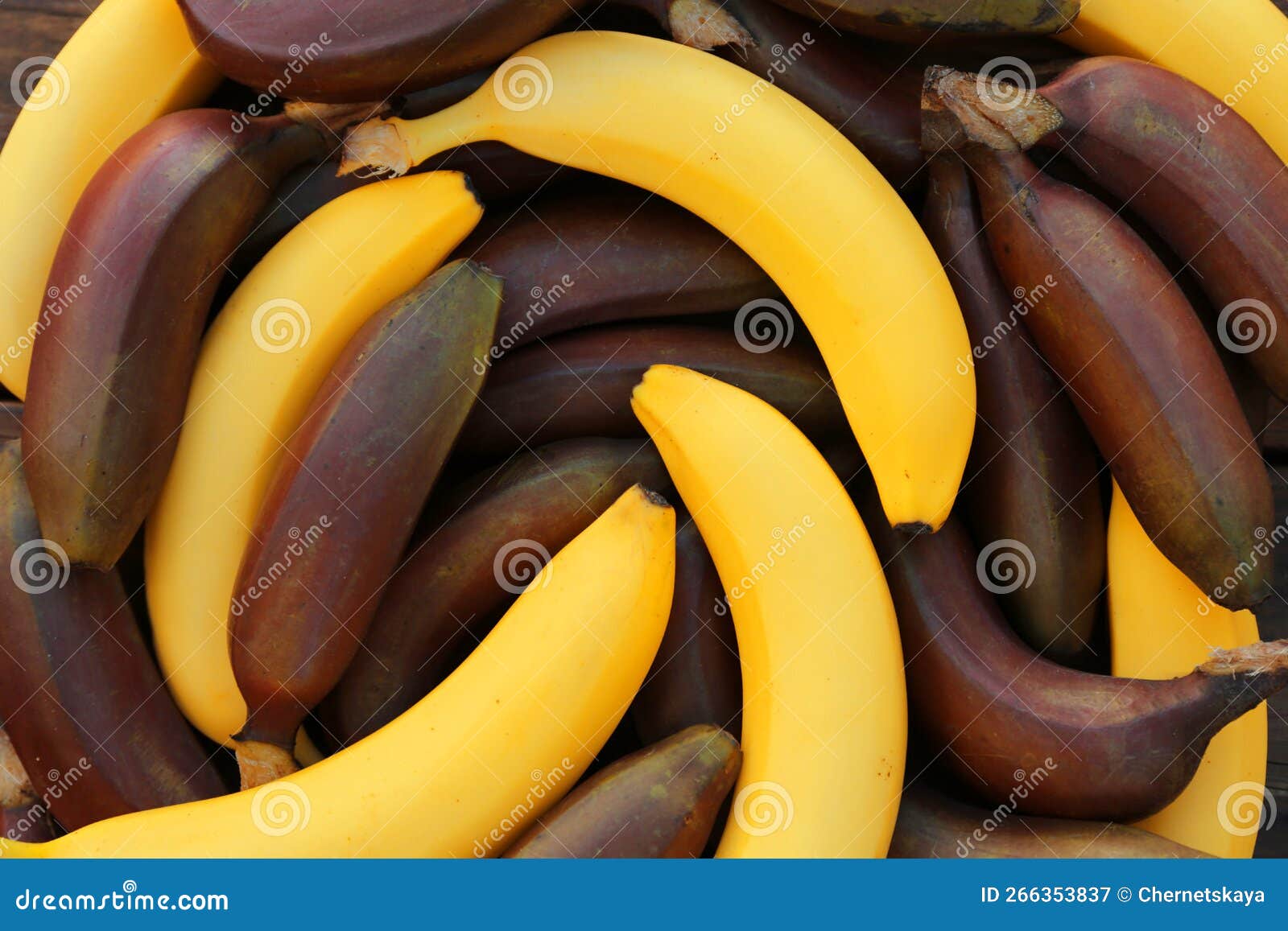Different Types of Bananas As Background, Top View Stock Image - Image ...