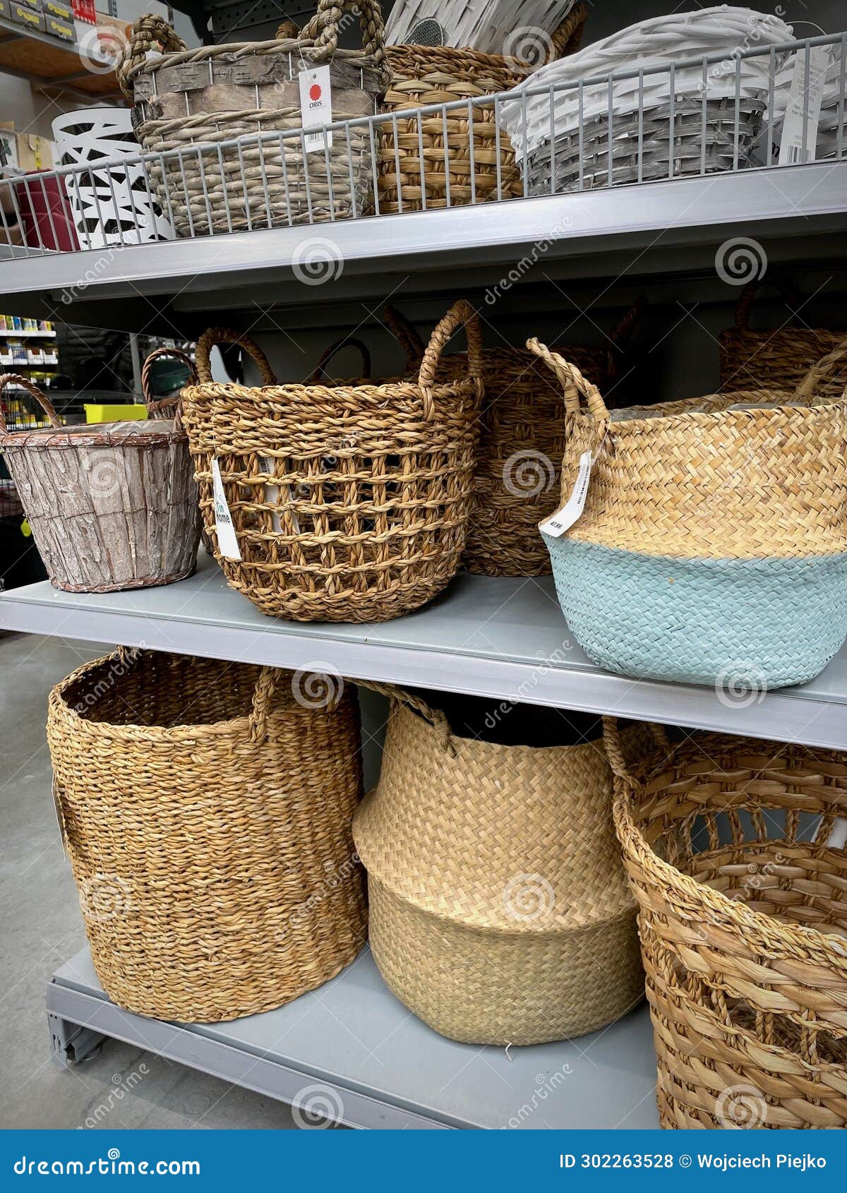 Different types of baskets stock photo. Image of rattan - 302263528